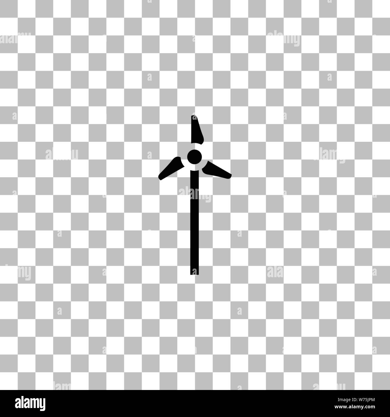Windmill. Black flat icon on a transparent background. Pictogram for ...