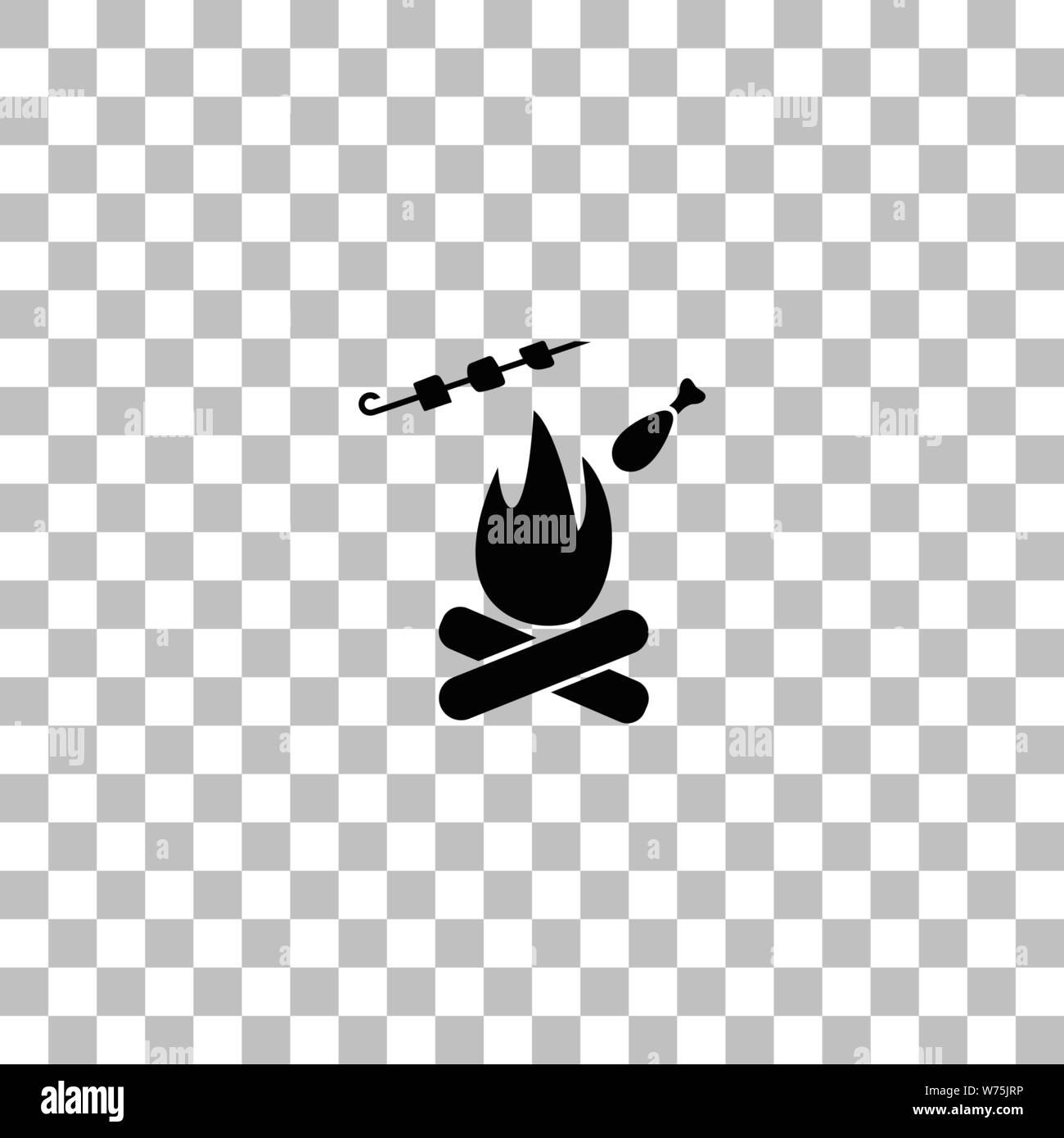 Grill Or Barbecue. Black flat icon on a transparent background ...