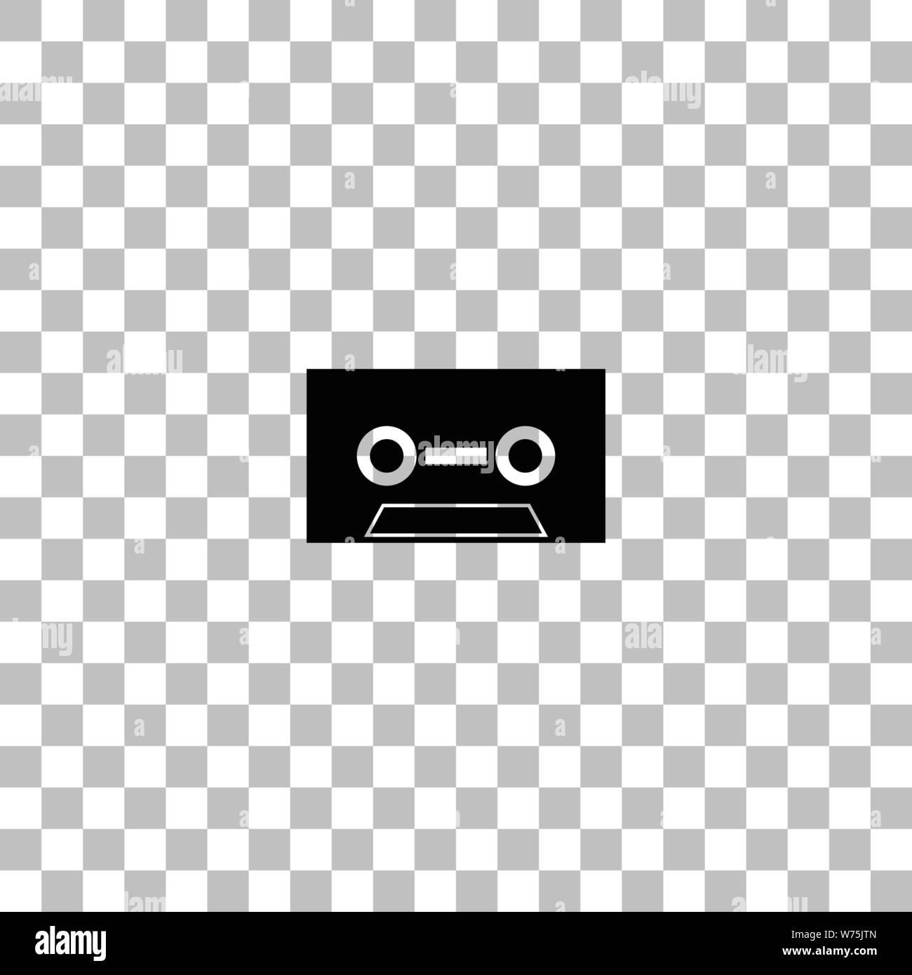 Cassette. Black flat icon on a transparent background. Pictogram for ...