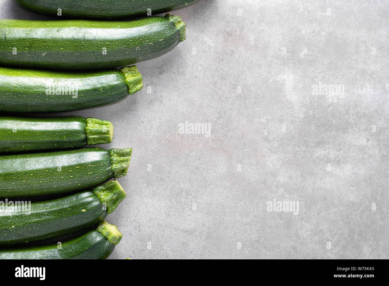 Green zucchini, farm fresh produce, overhead Stock Photo - Alamy