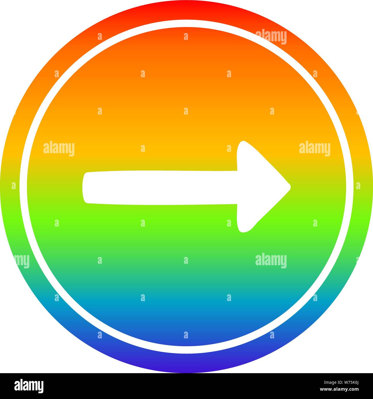 pointing arrow circular icon with rainbow gradient finish Stock Vector ...