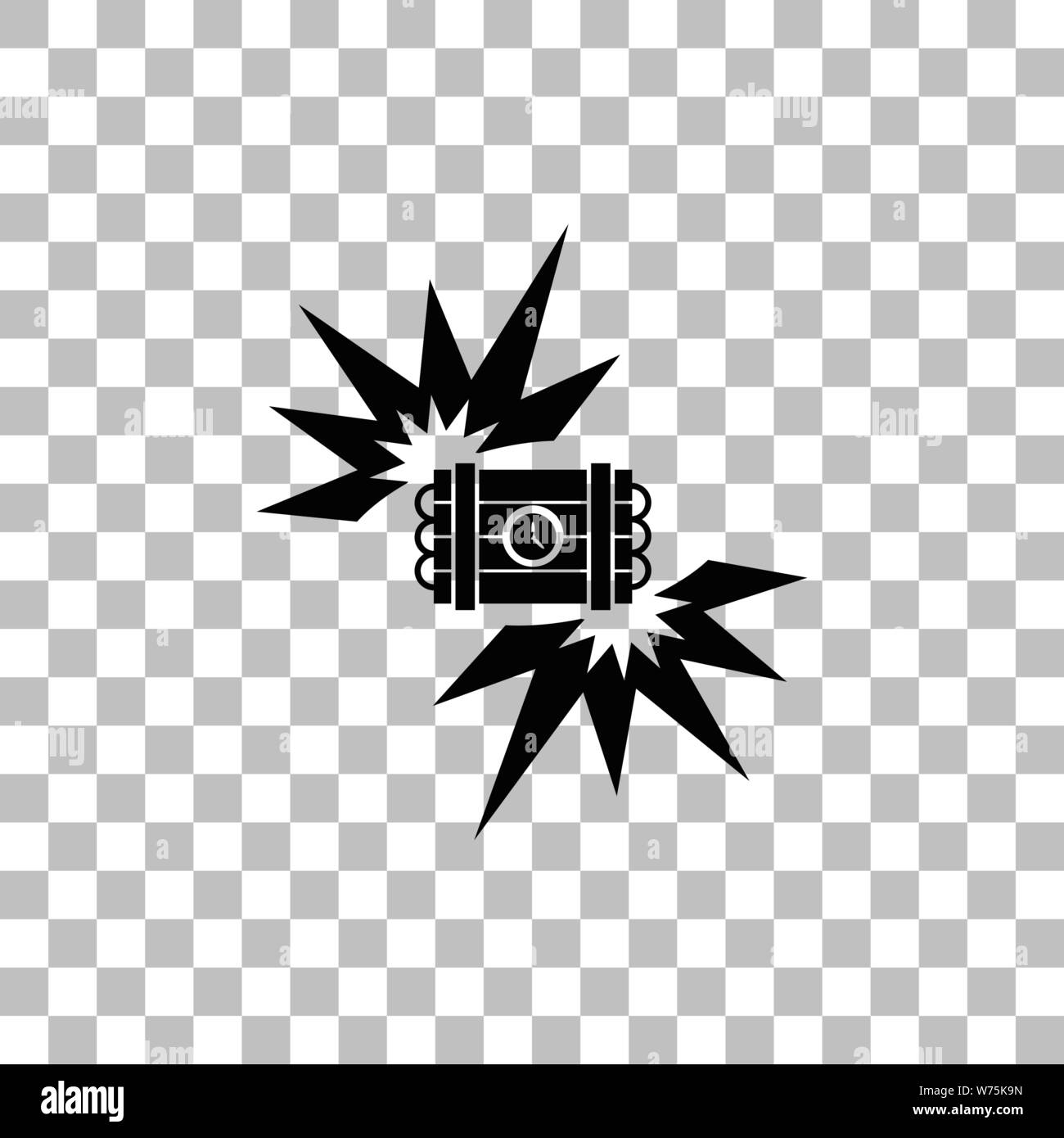 Big Bang Flash. Black flat icon on a transparent background. Pictogram ...