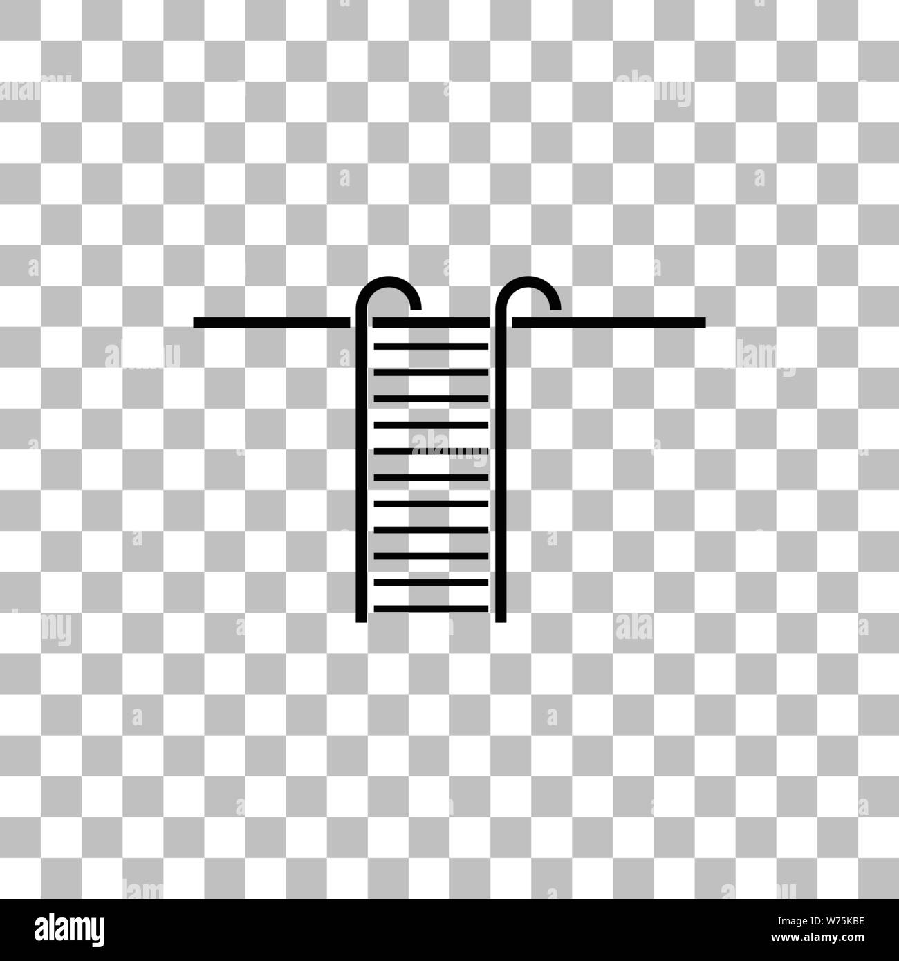 Step ladder. Black flat icon on a transparent background. Pictogram for ...