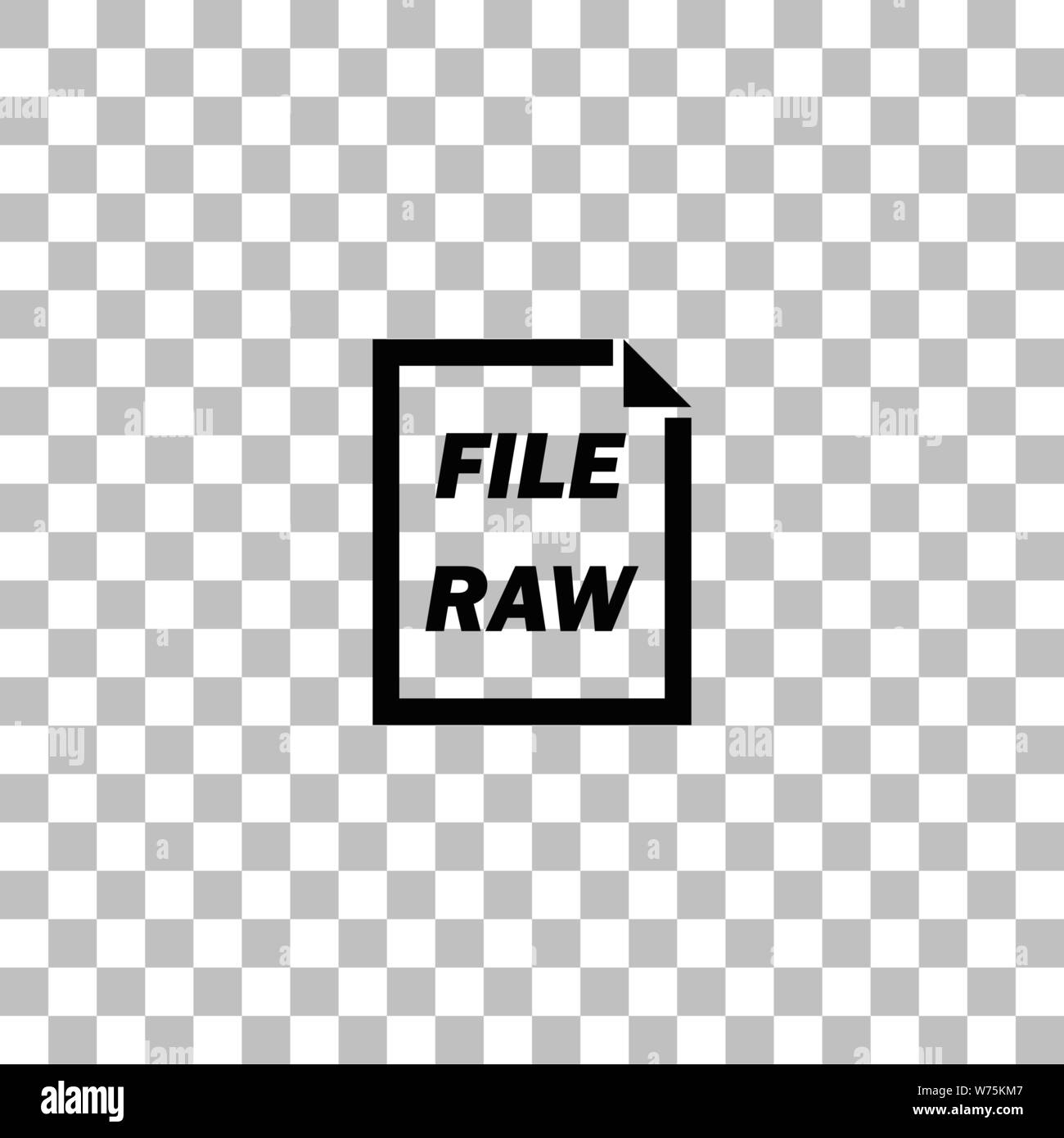 RAW File. Black flat icon on a transparent background. Pictogram for ...