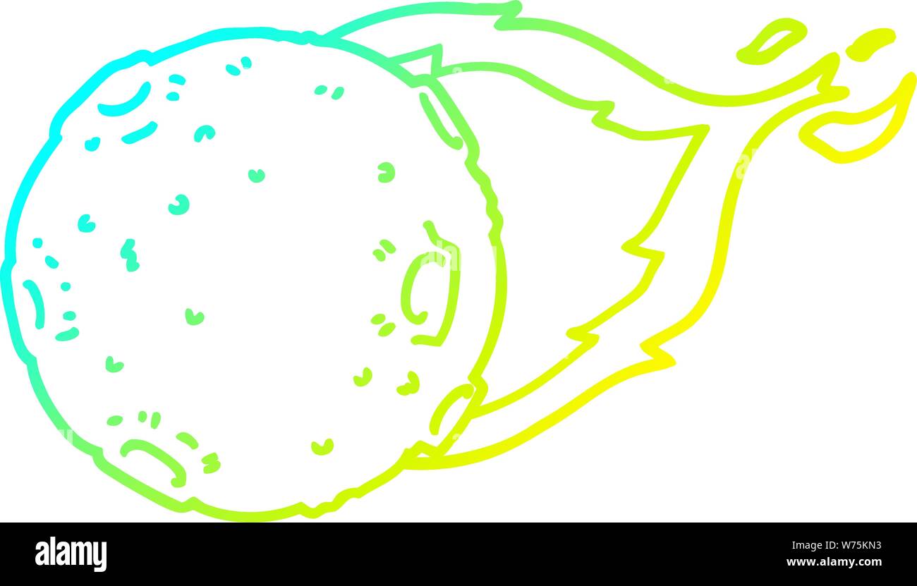 cold gradient line drawing of a cartoon meteorite Stock Vector Image ...