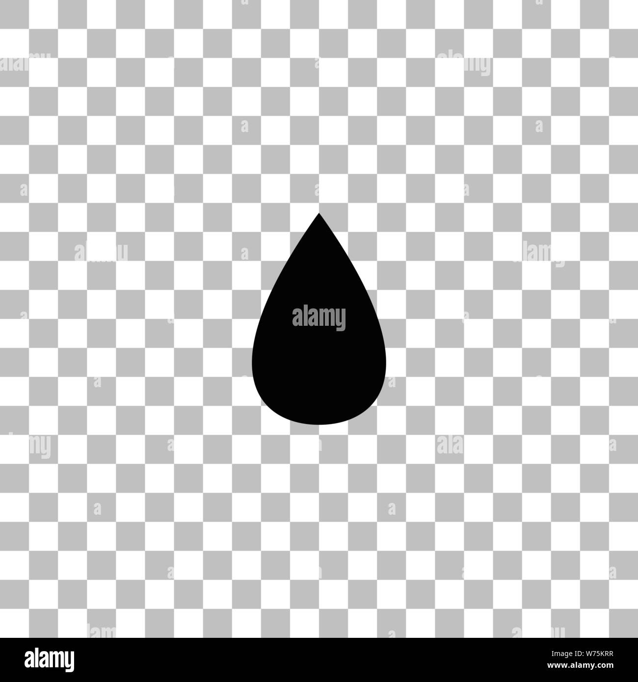 Water Drop. Black flat icon on a transparent background. Pictogram for ...
