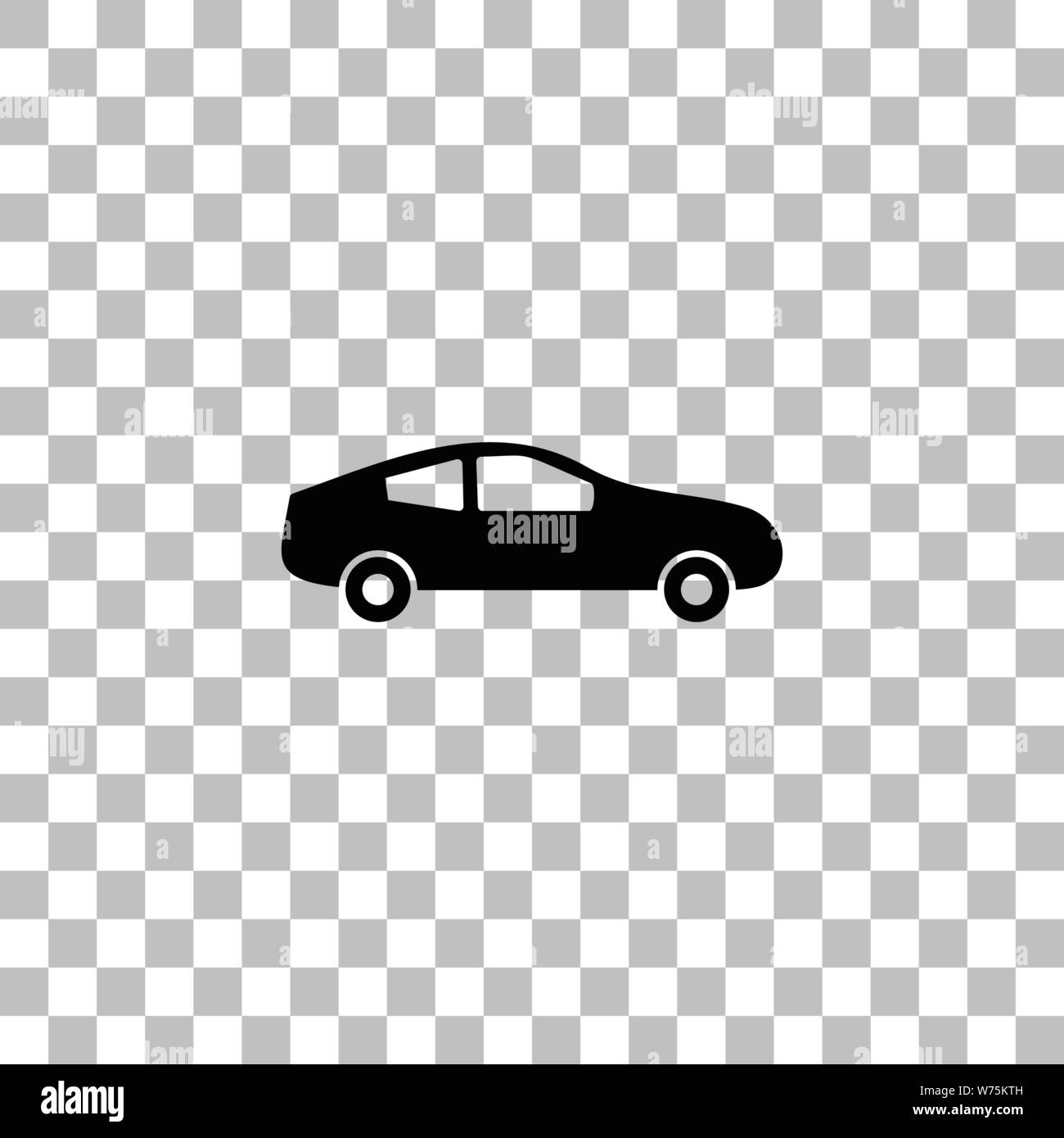 Car. Black flat icon on a transparent background. Pictogram for your ...