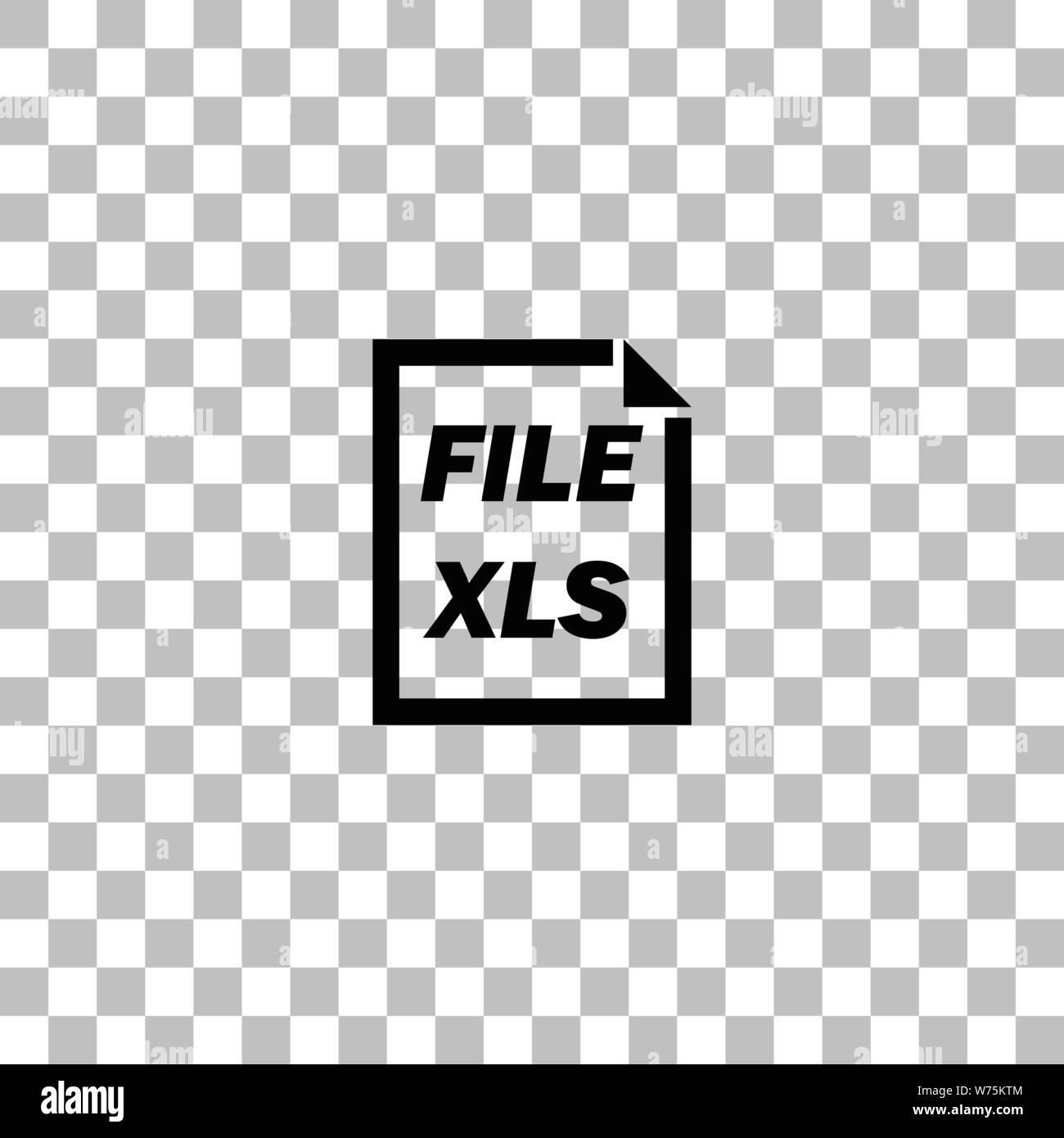 XLS File. Black flat icon on a transparent background. Pictogram for ...