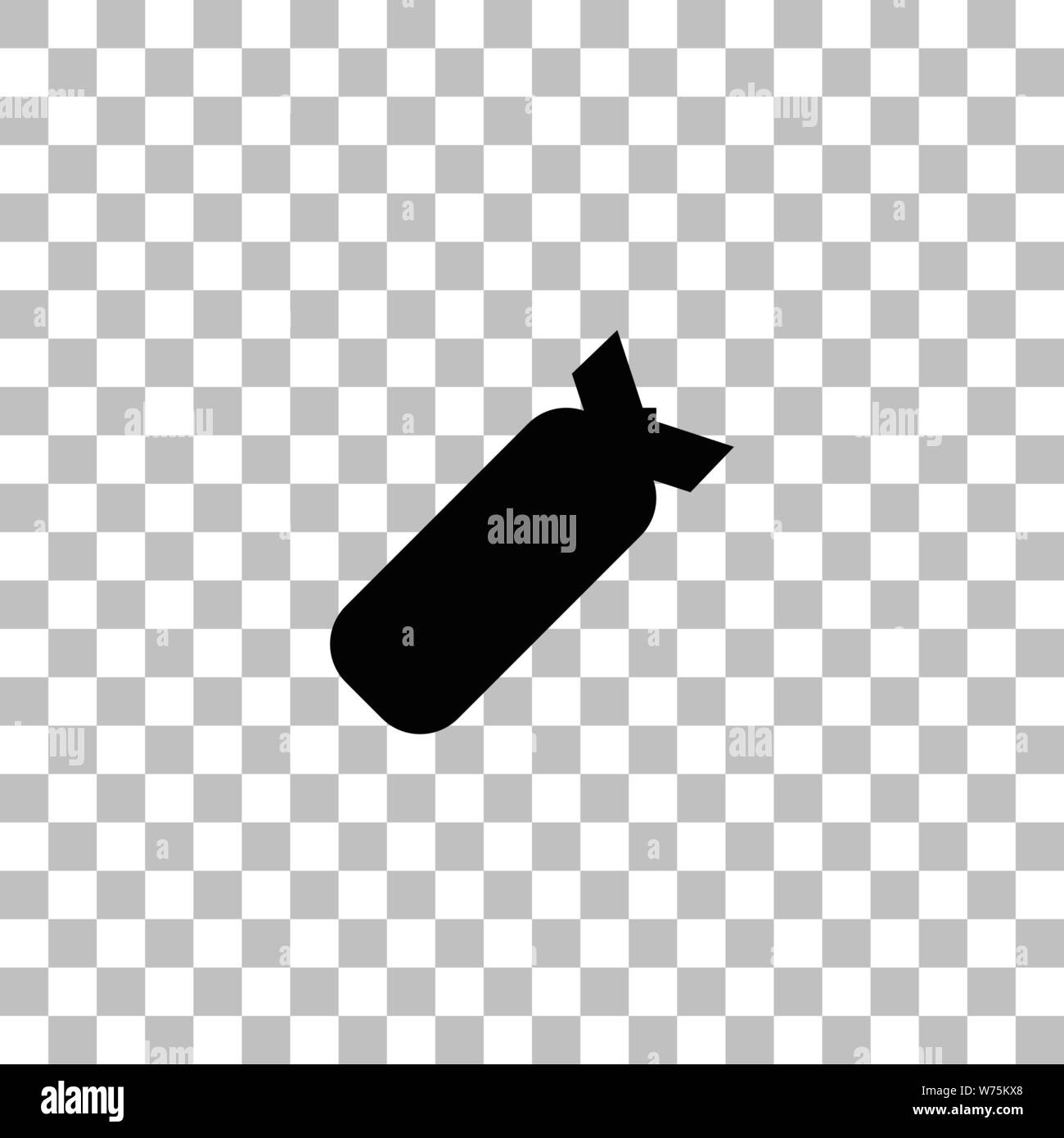 Air Bomb. Black flat icon on a transparent background. Pictogram for ...