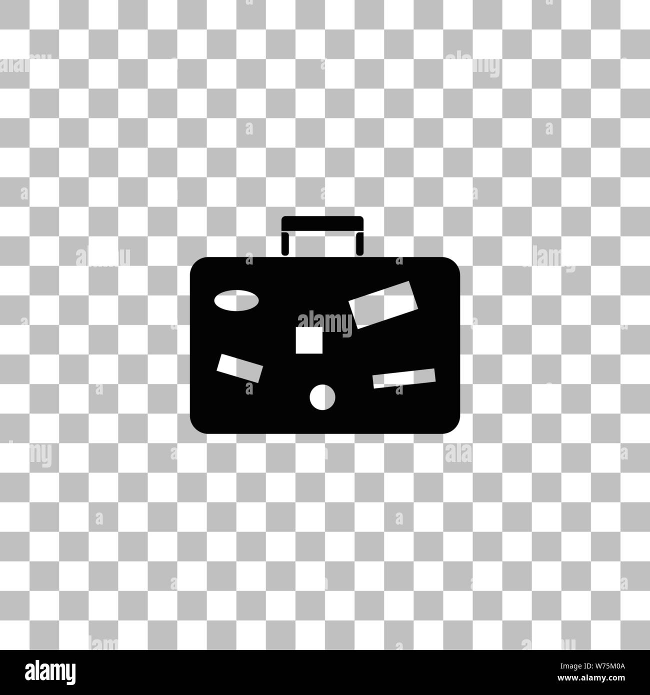 Suitcase, Travel Baggage. Black flat icon on a transparent background ...