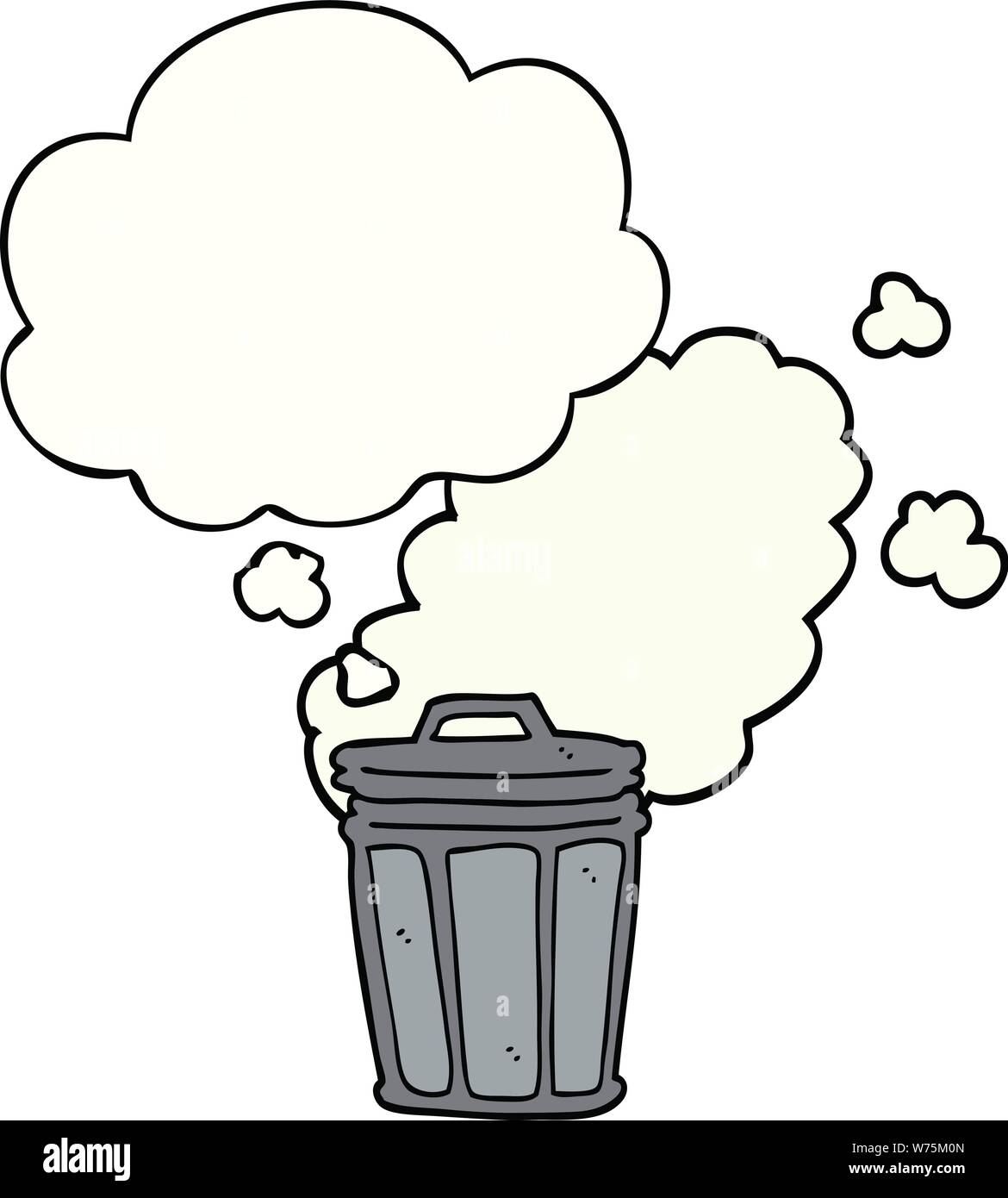 cartoon stinky garbage can with thought bubble Stock Vector Image & Art ...