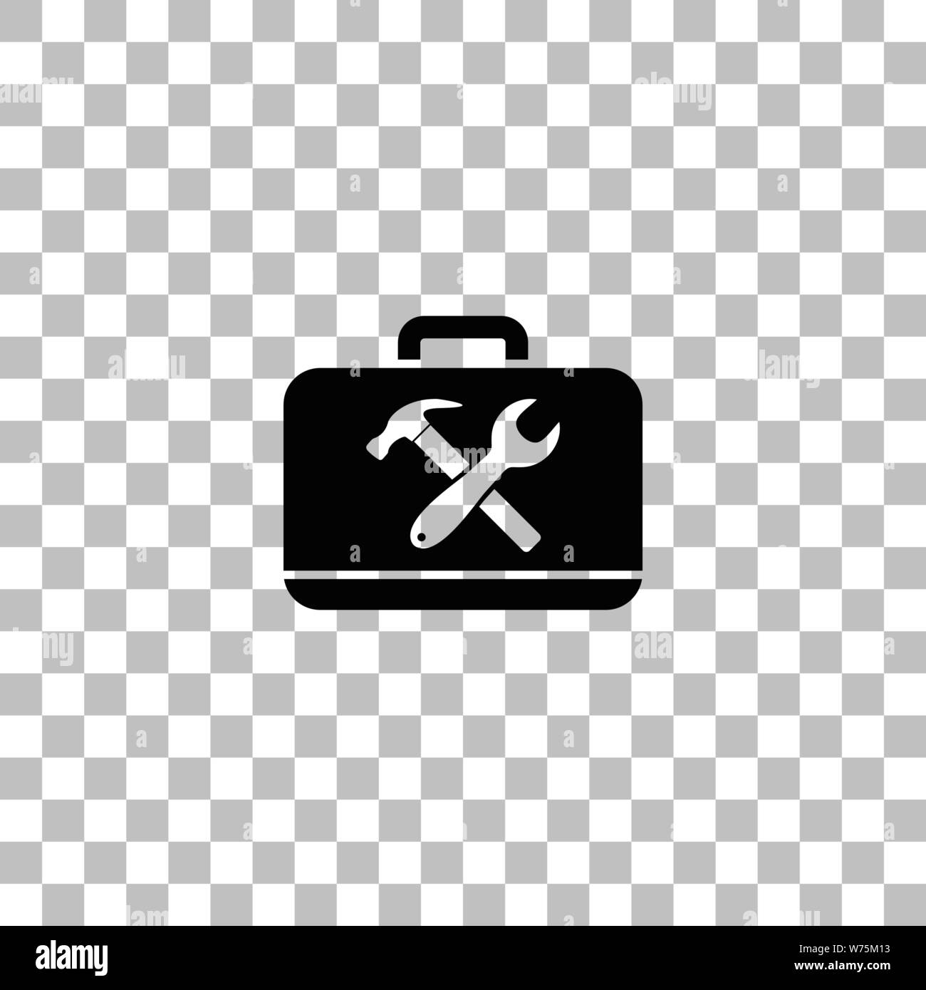 Toolbox. Black flat icon on a transparent background. Pictogram for ...