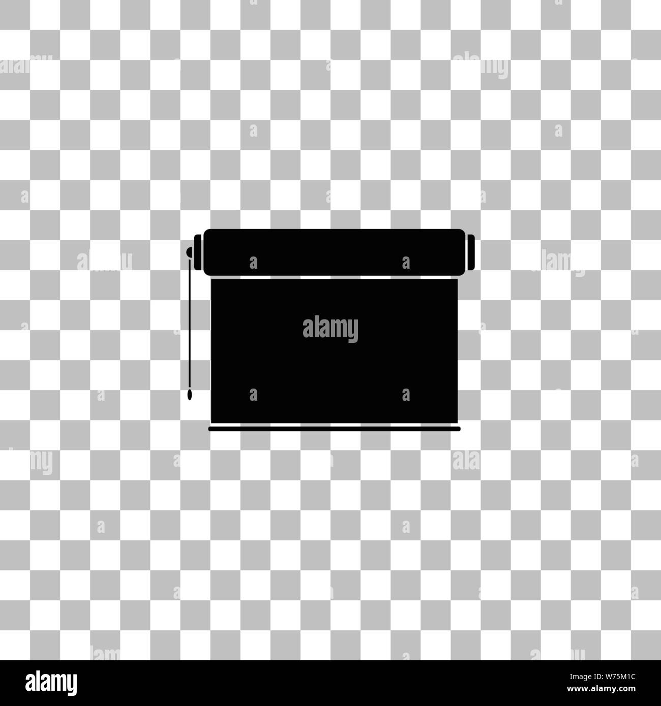 Projector roller screen. Black flat icon on a transparent background ...