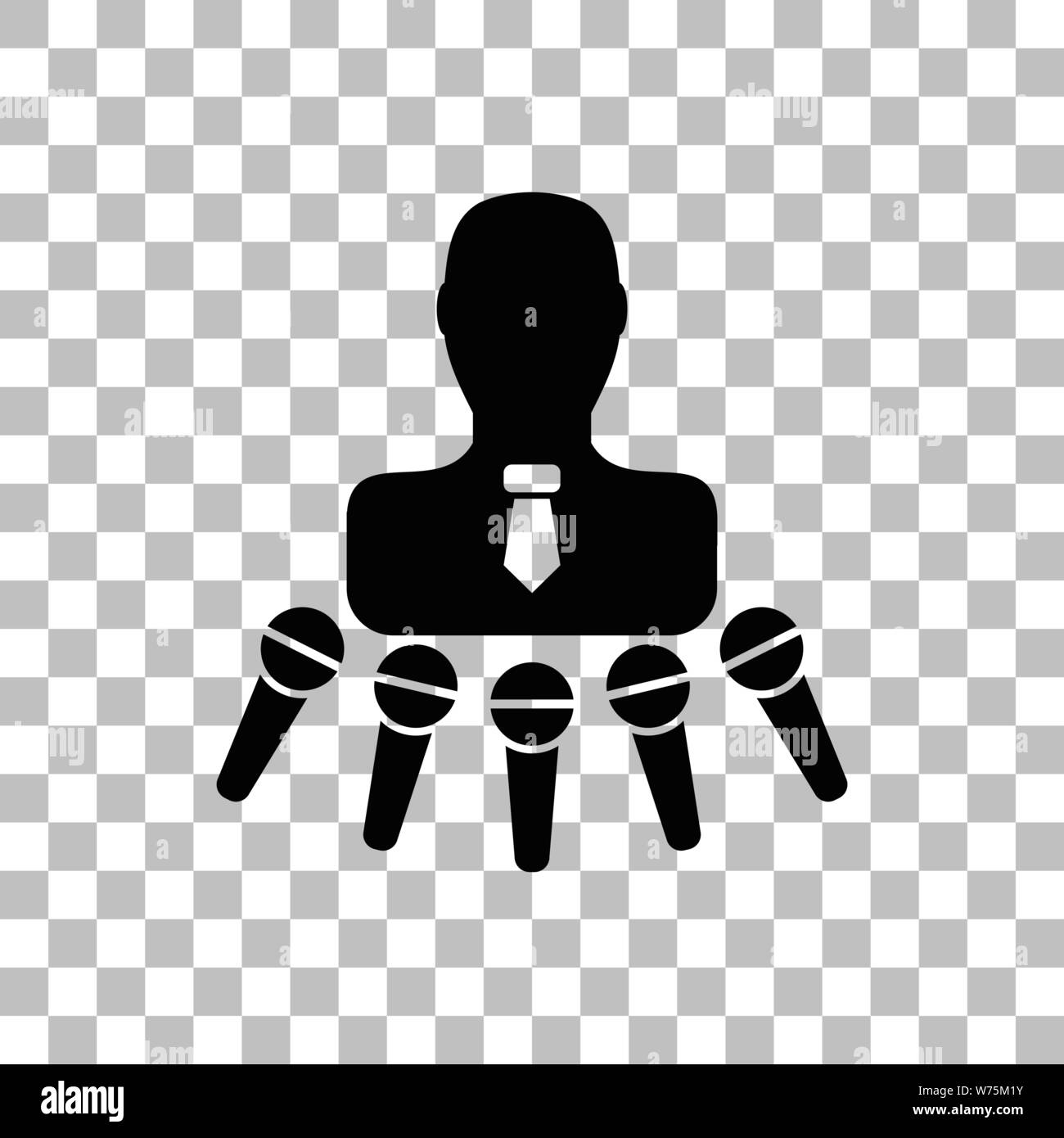 Interview. Black flat icon on a transparent background. Pictogram for ...