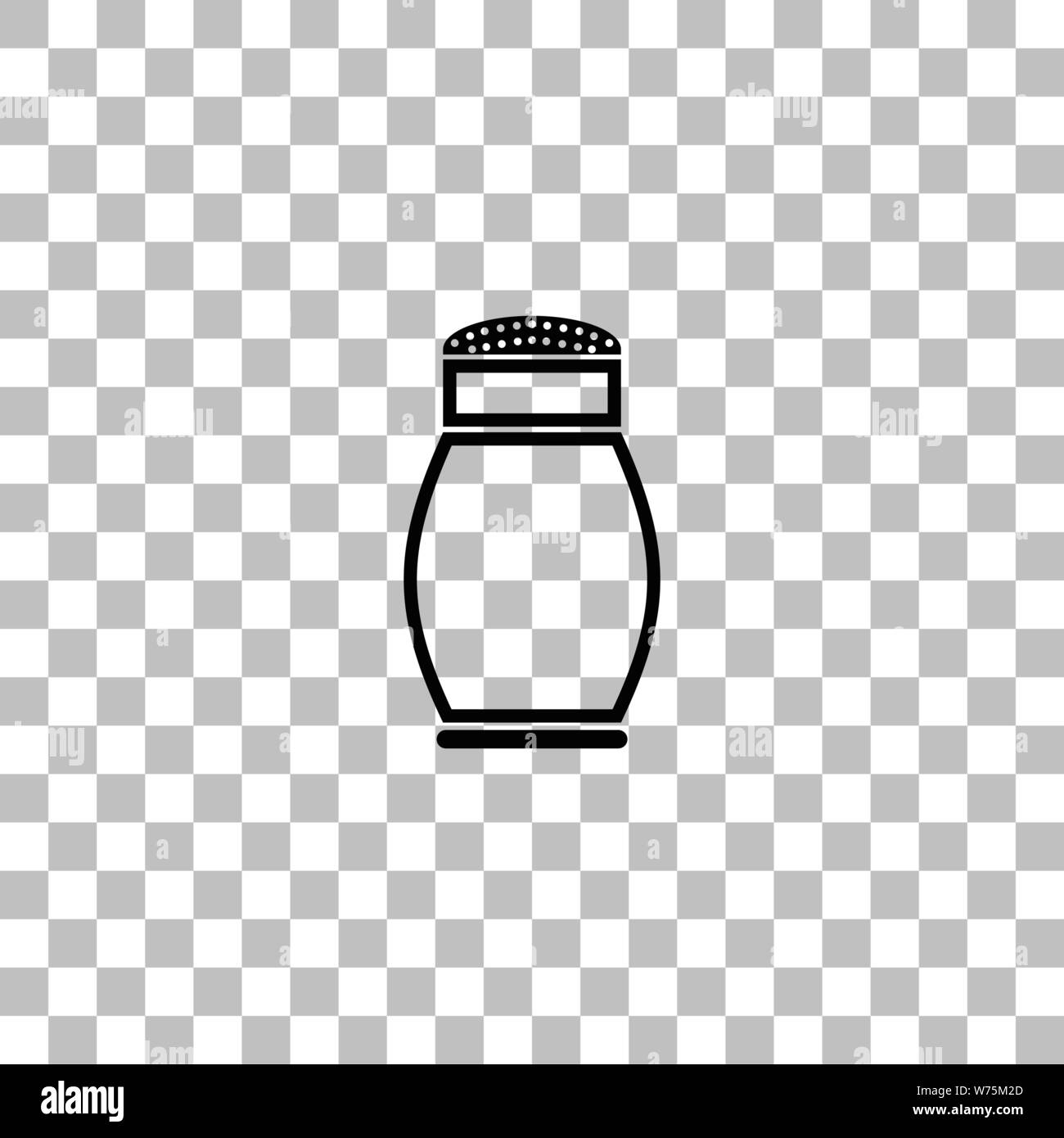 Salt Shaker. Black flat icon on a transparent background. Pictogram for ...
