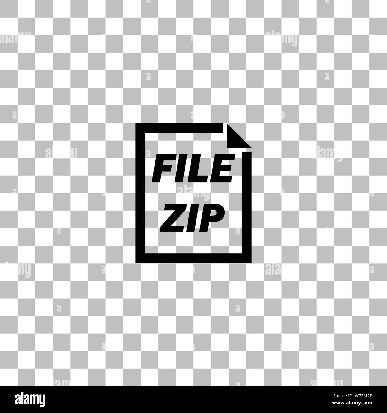 ZIP File. Black flat icon on a transparent background. Pictogram for ...