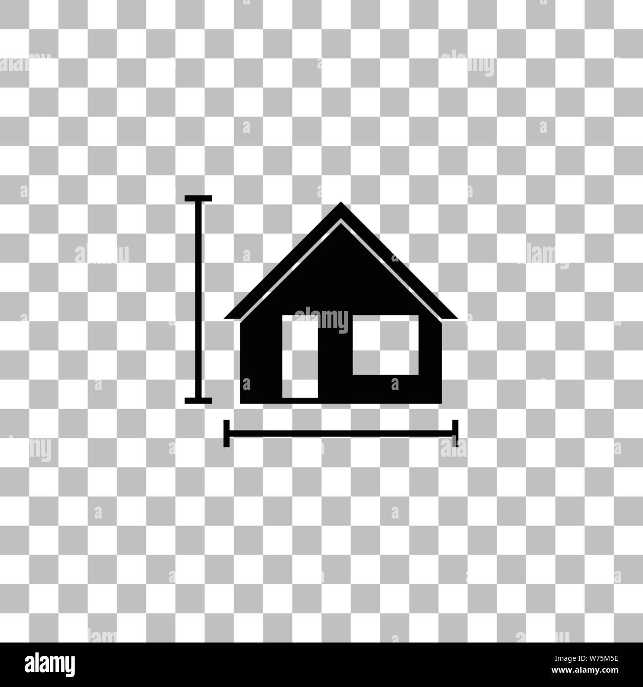 House Plan. Black flat icon on a transparent background. Pictogram for ...