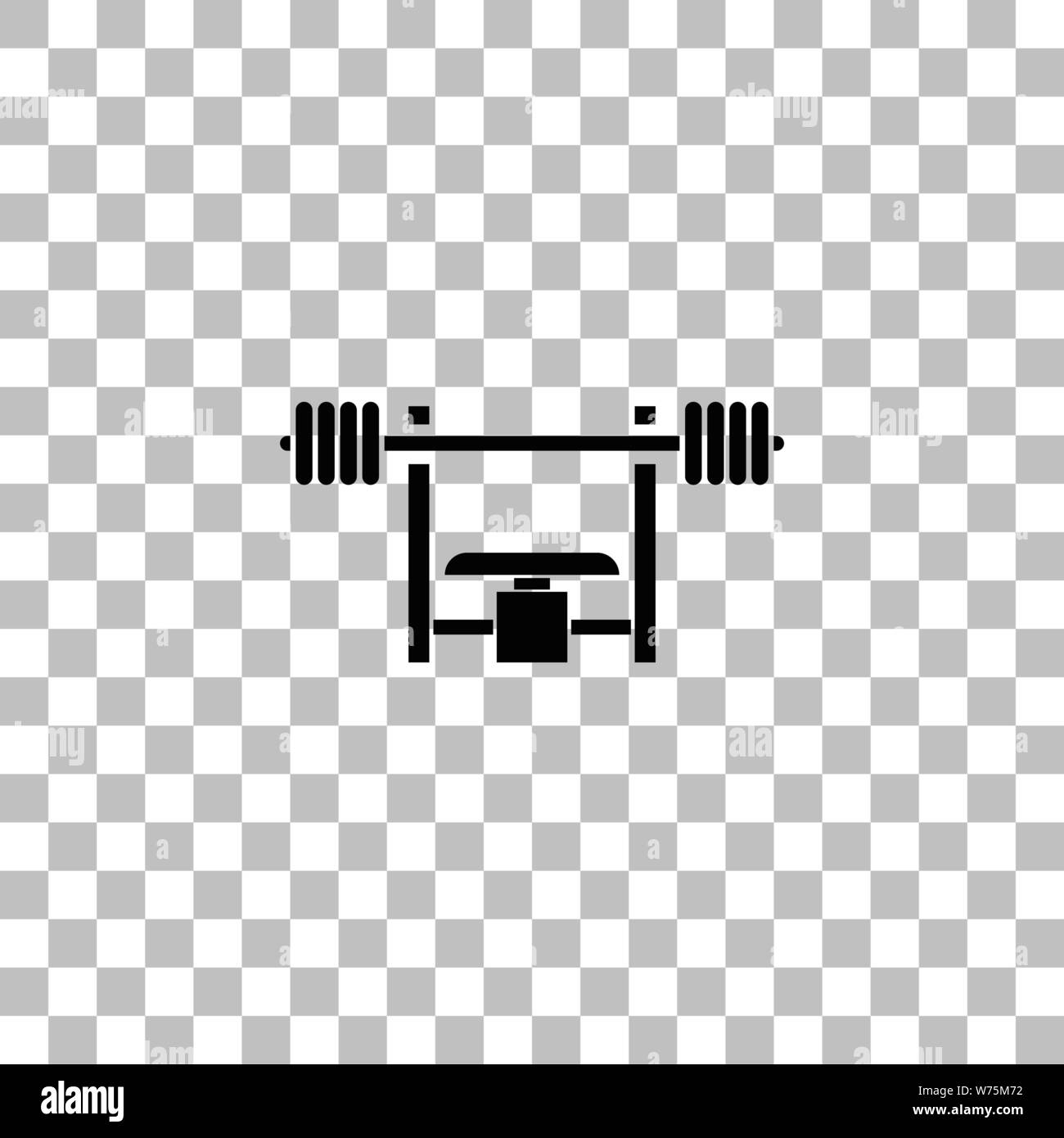 Bench Press with Barbel. Black flat icon on a transparent background ...