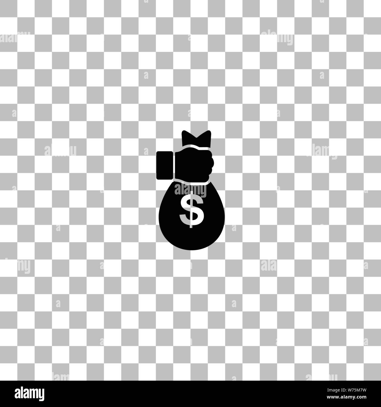 Robbery. Black flat icon on a transparent background. Pictogram for ...