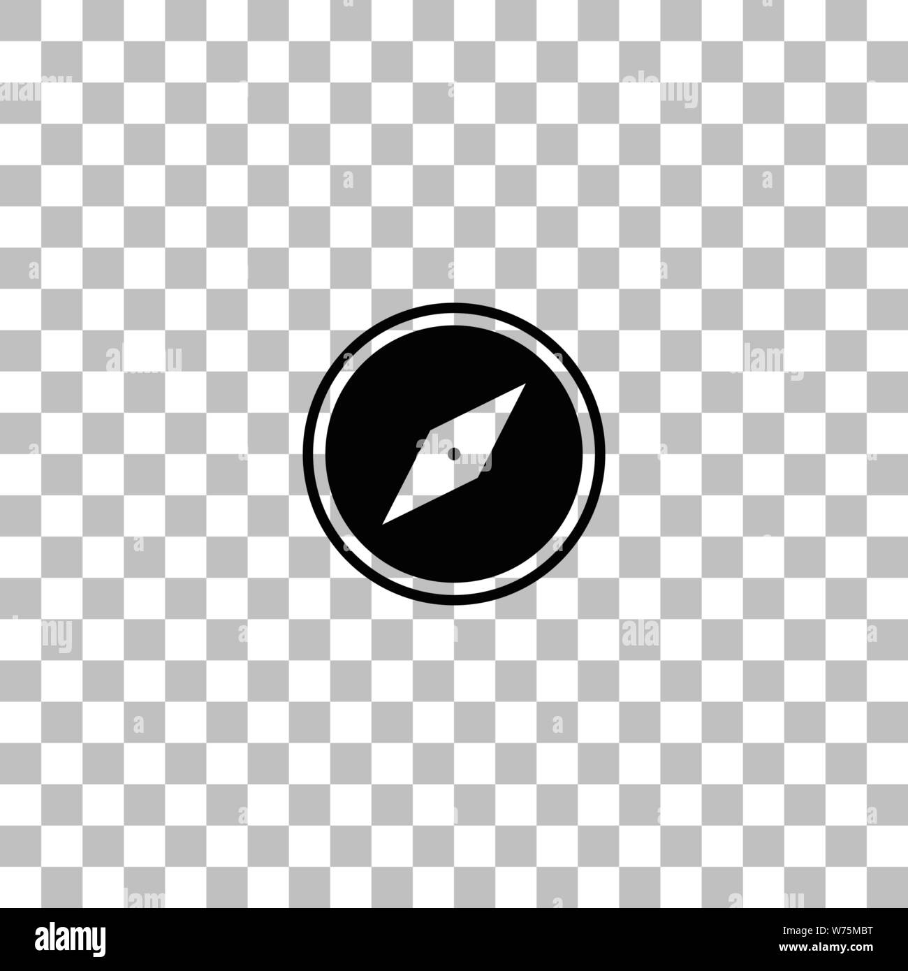 Compass. Black flat icon on a transparent background. Pictogram for ...