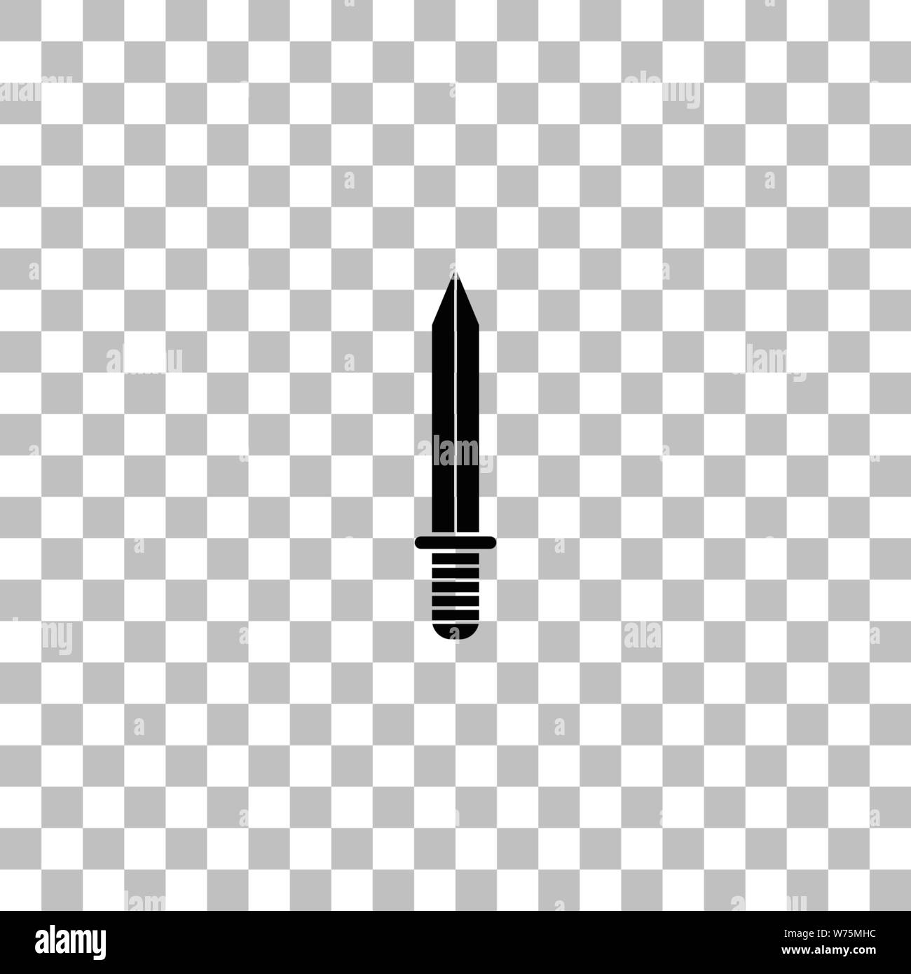 Sword. Black flat icon on a transparent background. Pictogram for your ...