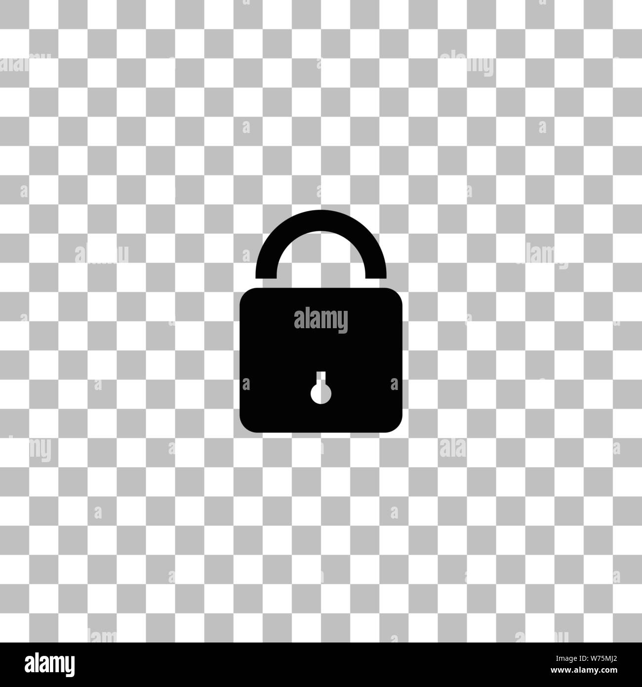 Lock. Black flat icon on a transparent background. Pictogram for your ...