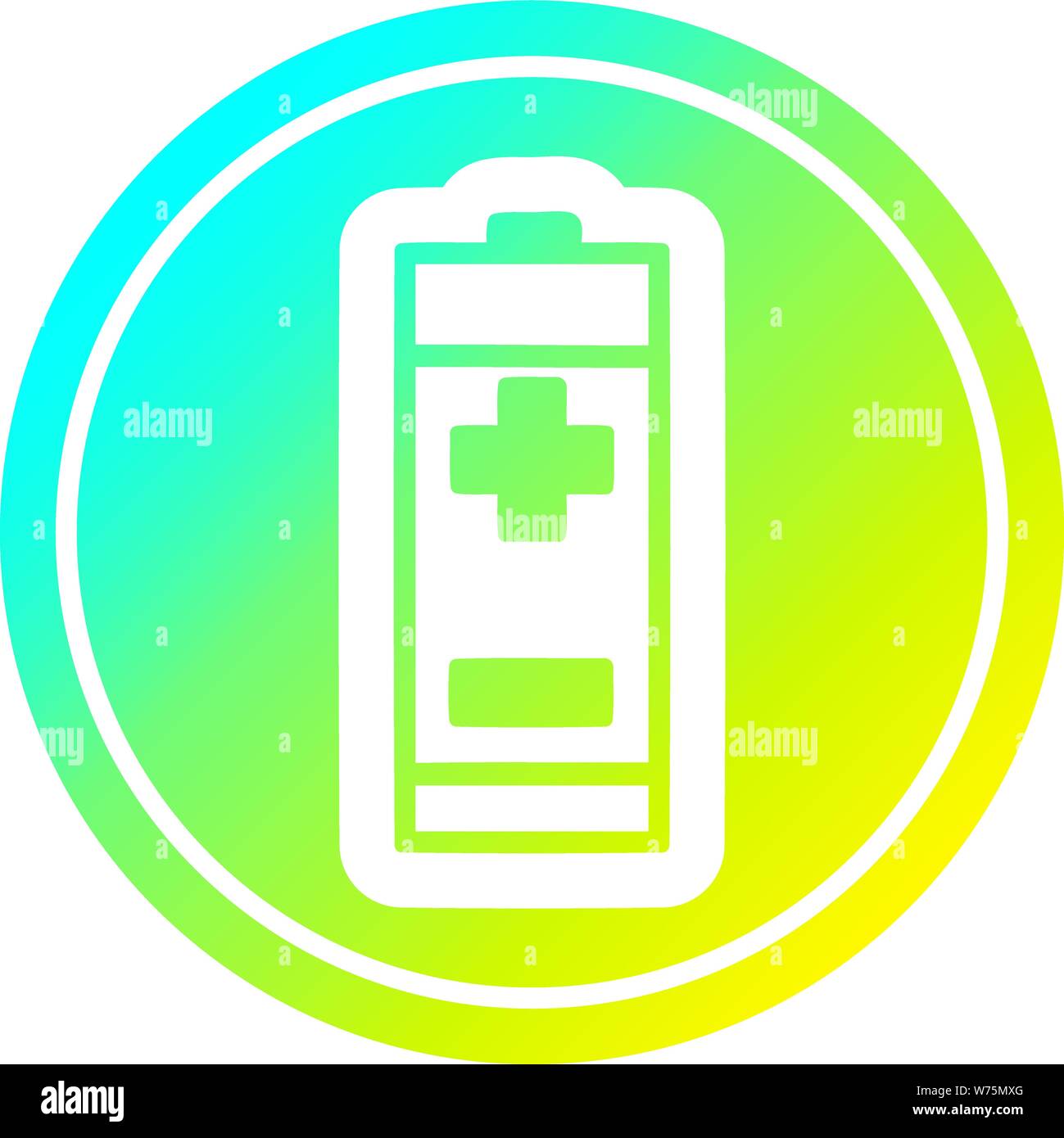 battery circular icon with cool gradient finish Stock Vector Image ...