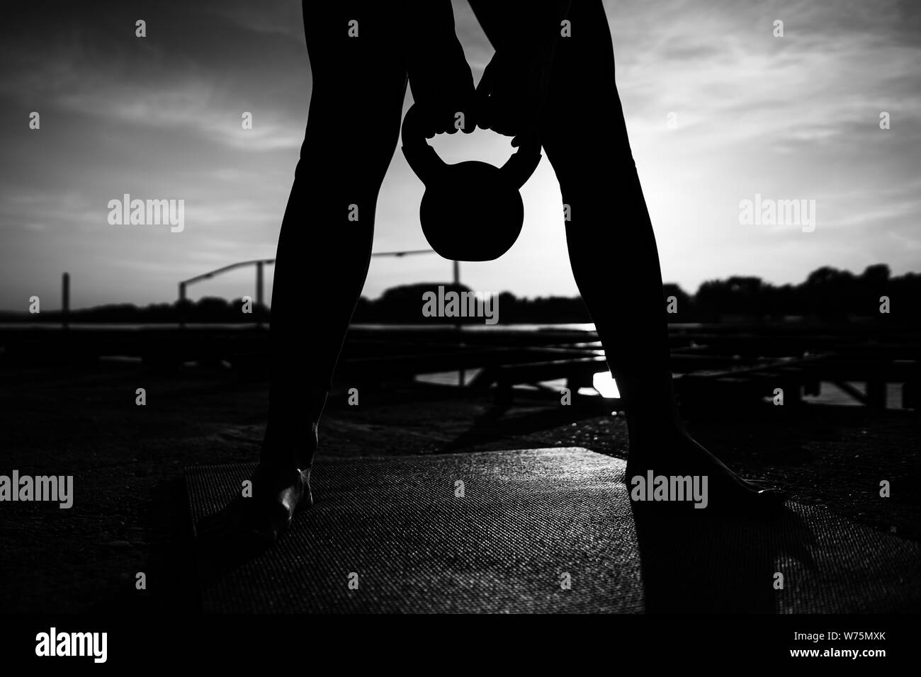 Kettlebell Black and White Stock Photos & Images - Alamy