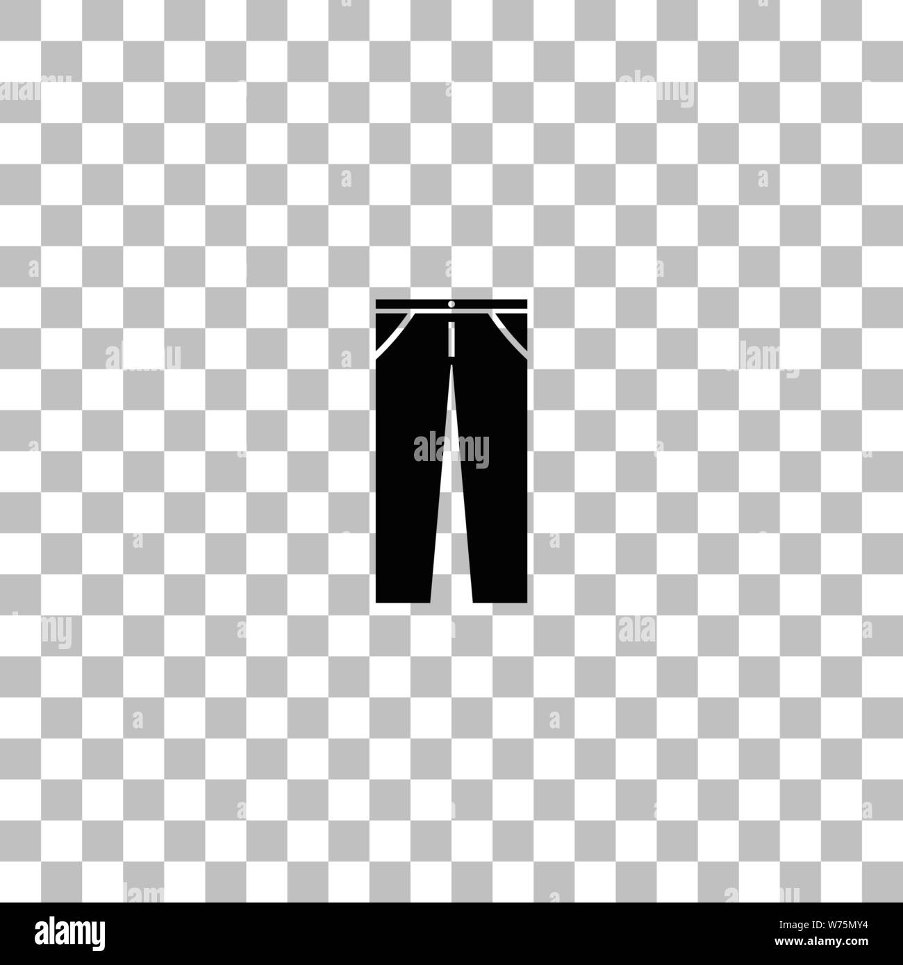 Jeans. Black flat icon on a transparent background. Pictogram for your ...