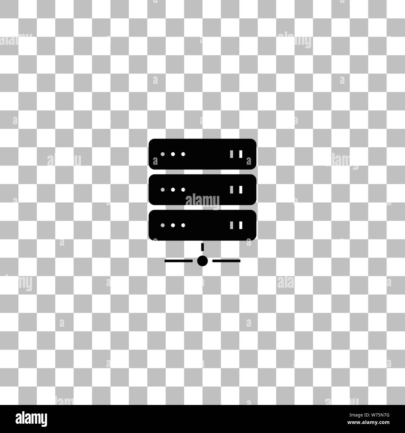 Server. Black flat icon on a transparent background. Pictogram for your ...