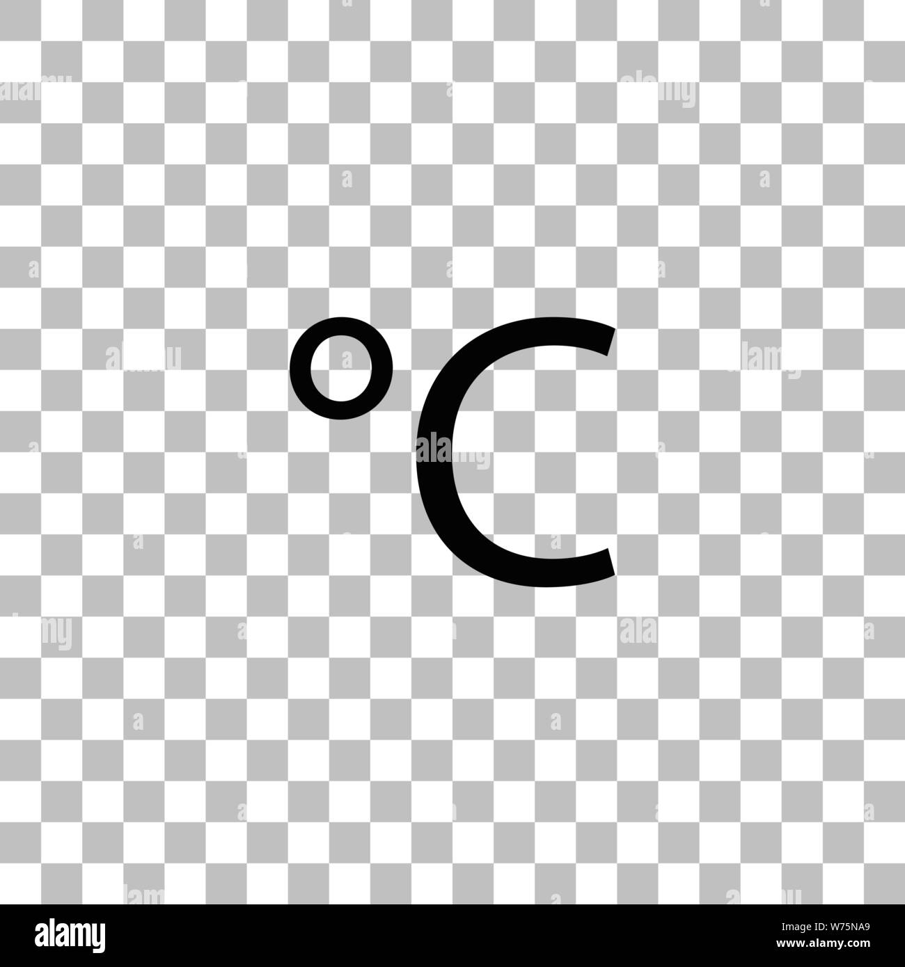 Celsius. Black flat icon on a transparent background. Pictogram for ...