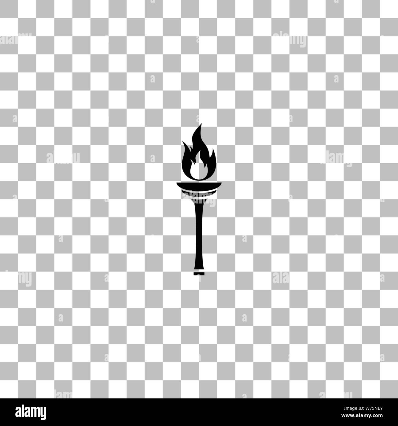 Torch. Black flat icon on a transparent background. Pictogram for your ...