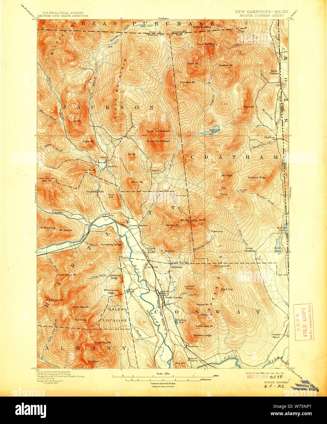 Map of north conway hi-res stock photography and images - Alamy