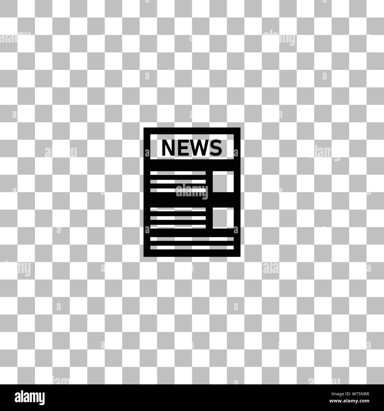 News. Black flat icon on a transparent background. Pictogram for your ...