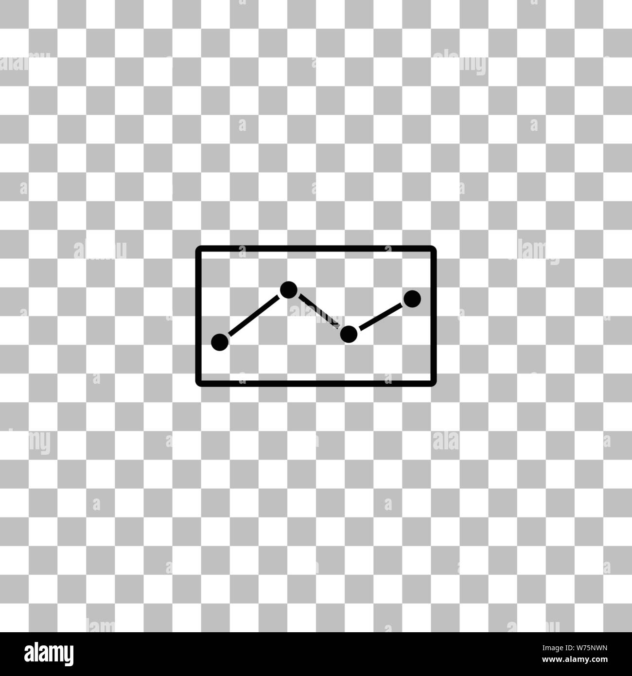 Graph down. Black flat icon on a transparent background. Pictogram for ...