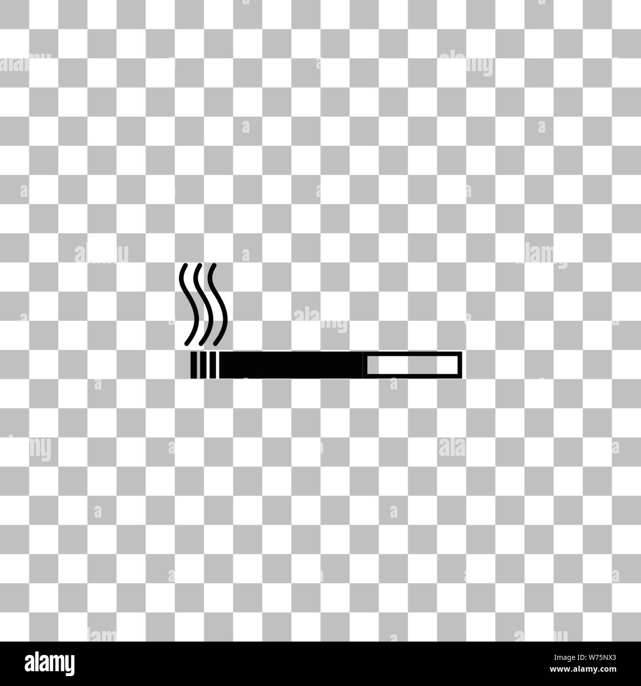 Cigarette. Black flat icon on a transparent background. Pictogram for ...