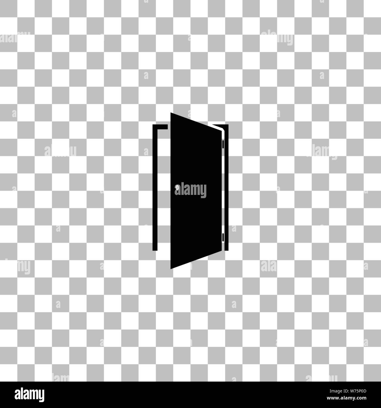 Door. Black flat icon on a transparent background. Pictogram for your ...