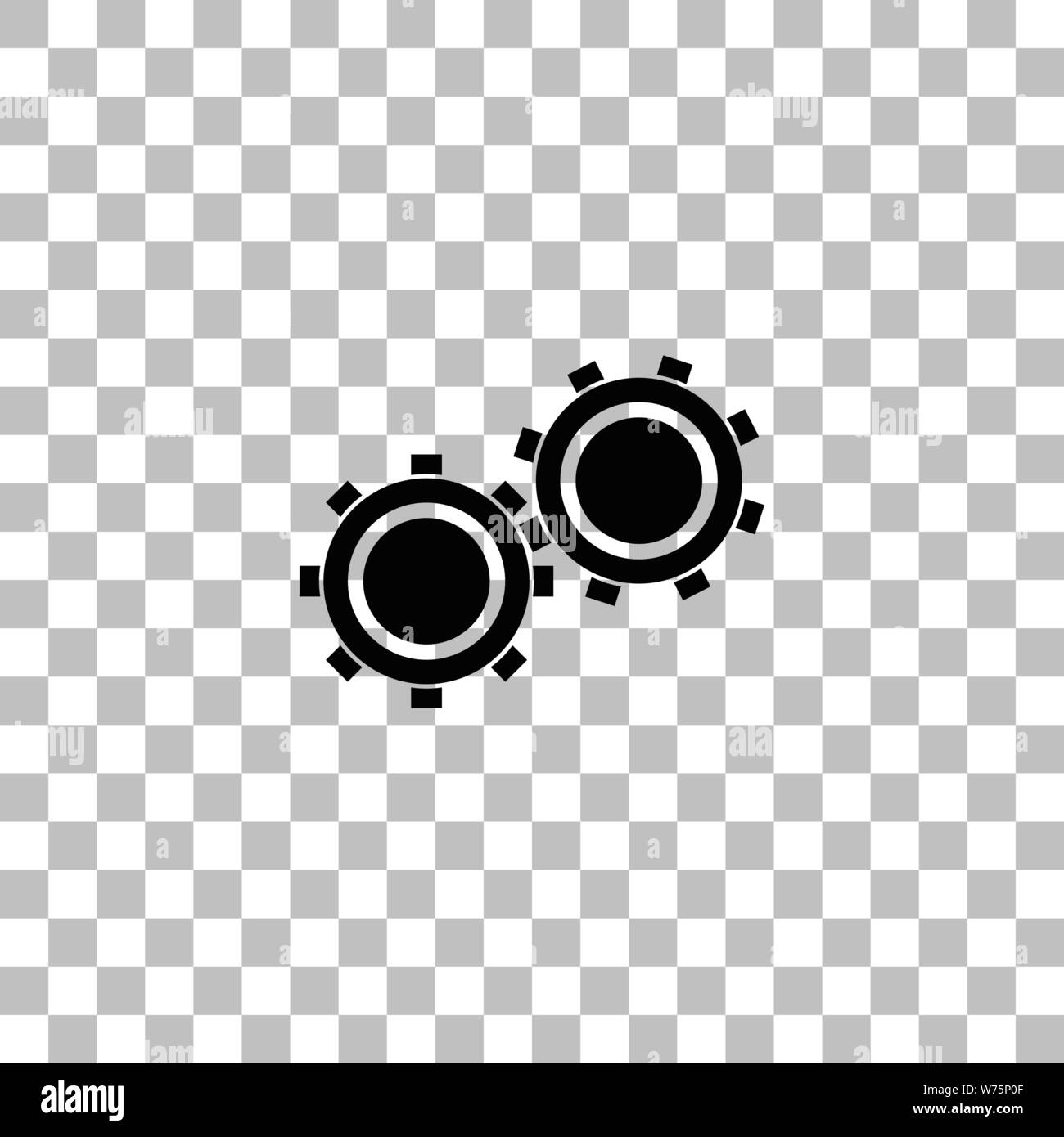 Setting. Black flat icon on a transparent background. Pictogram for ...
