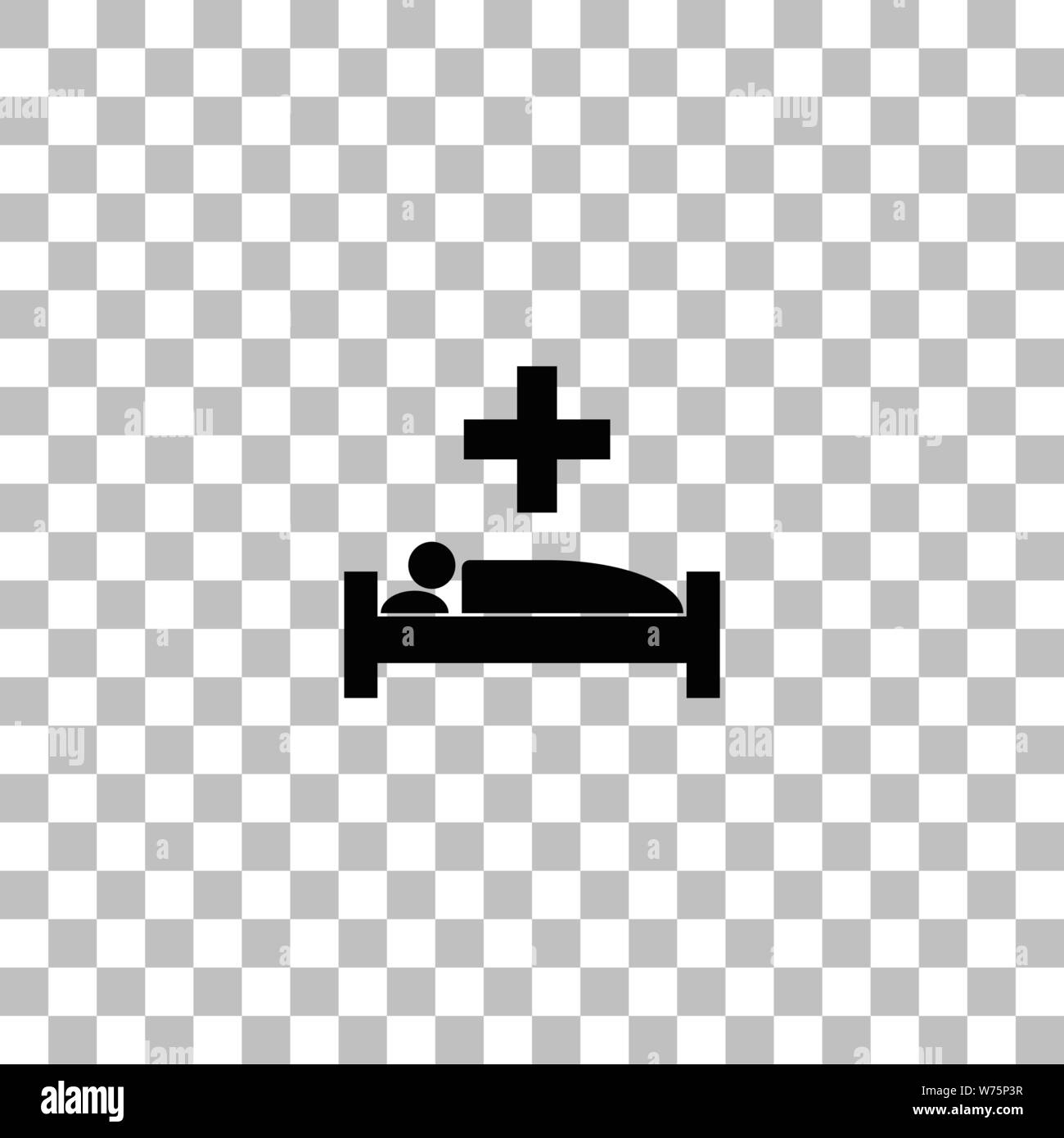 Hospital. Black flat icon on a transparent background. Pictogram for ...