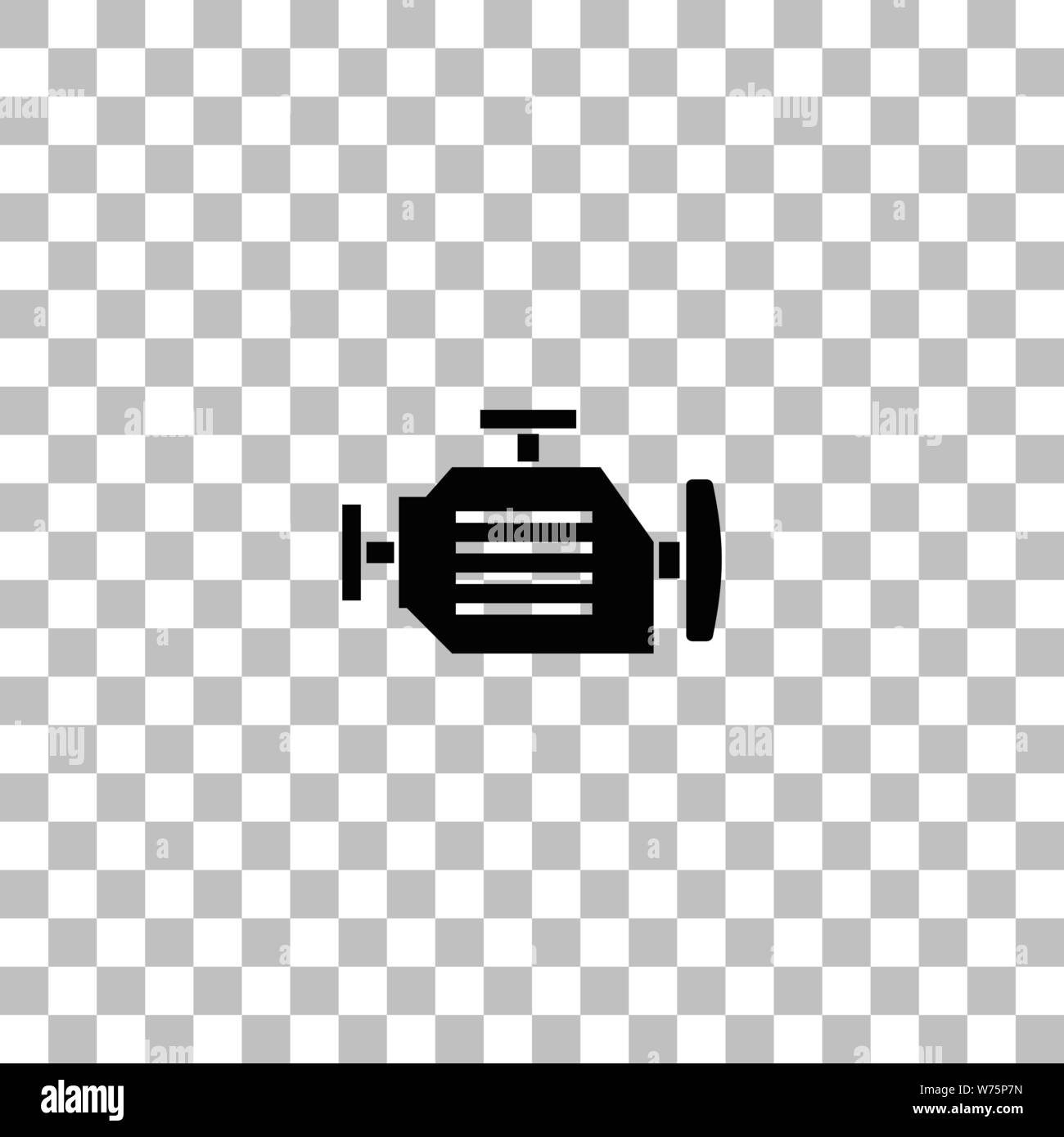 Motor. Black flat icon on a transparent background. Pictogram for your ...