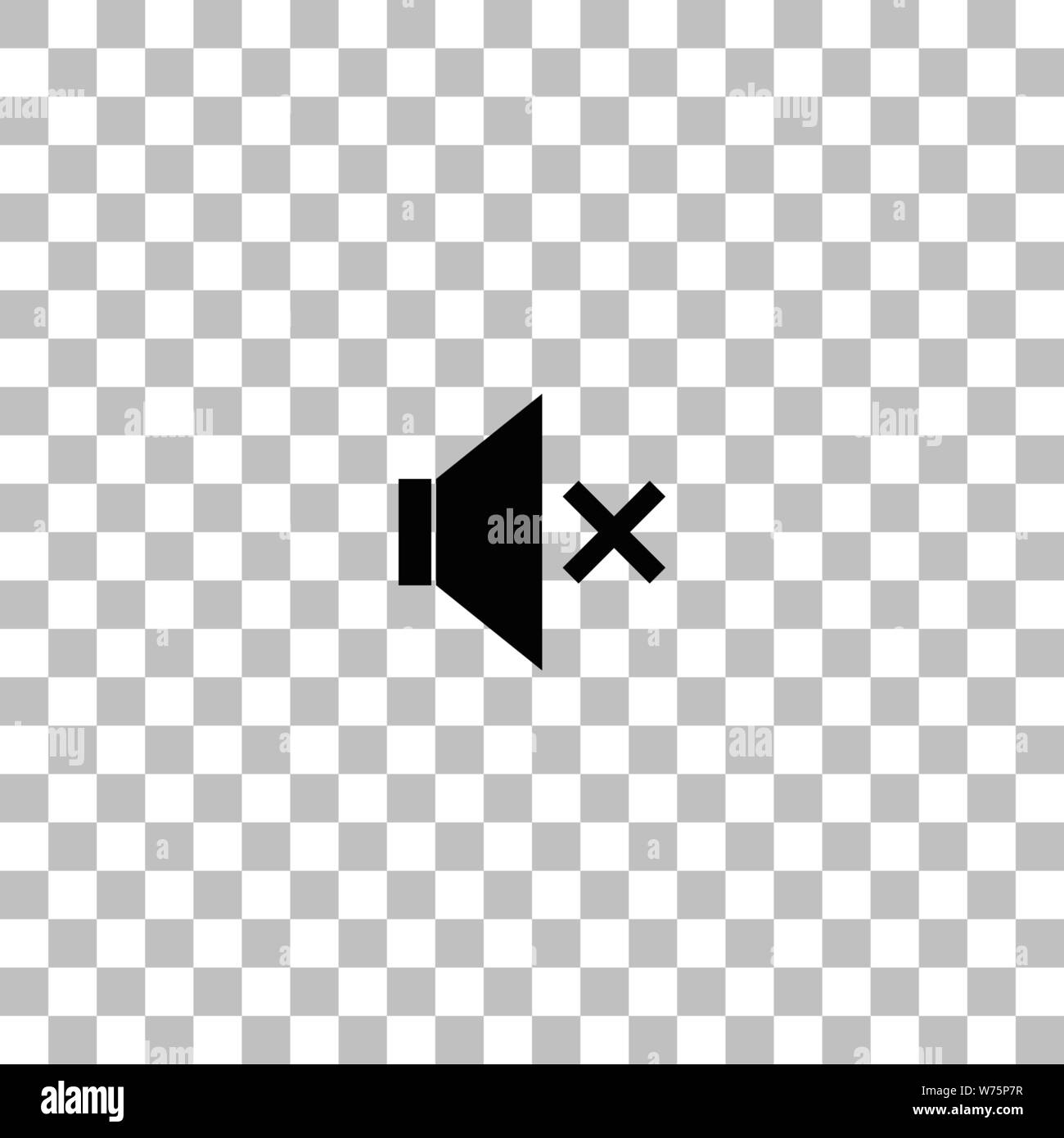 Mute. Black flat icon on a transparent background. Pictogram for your ...