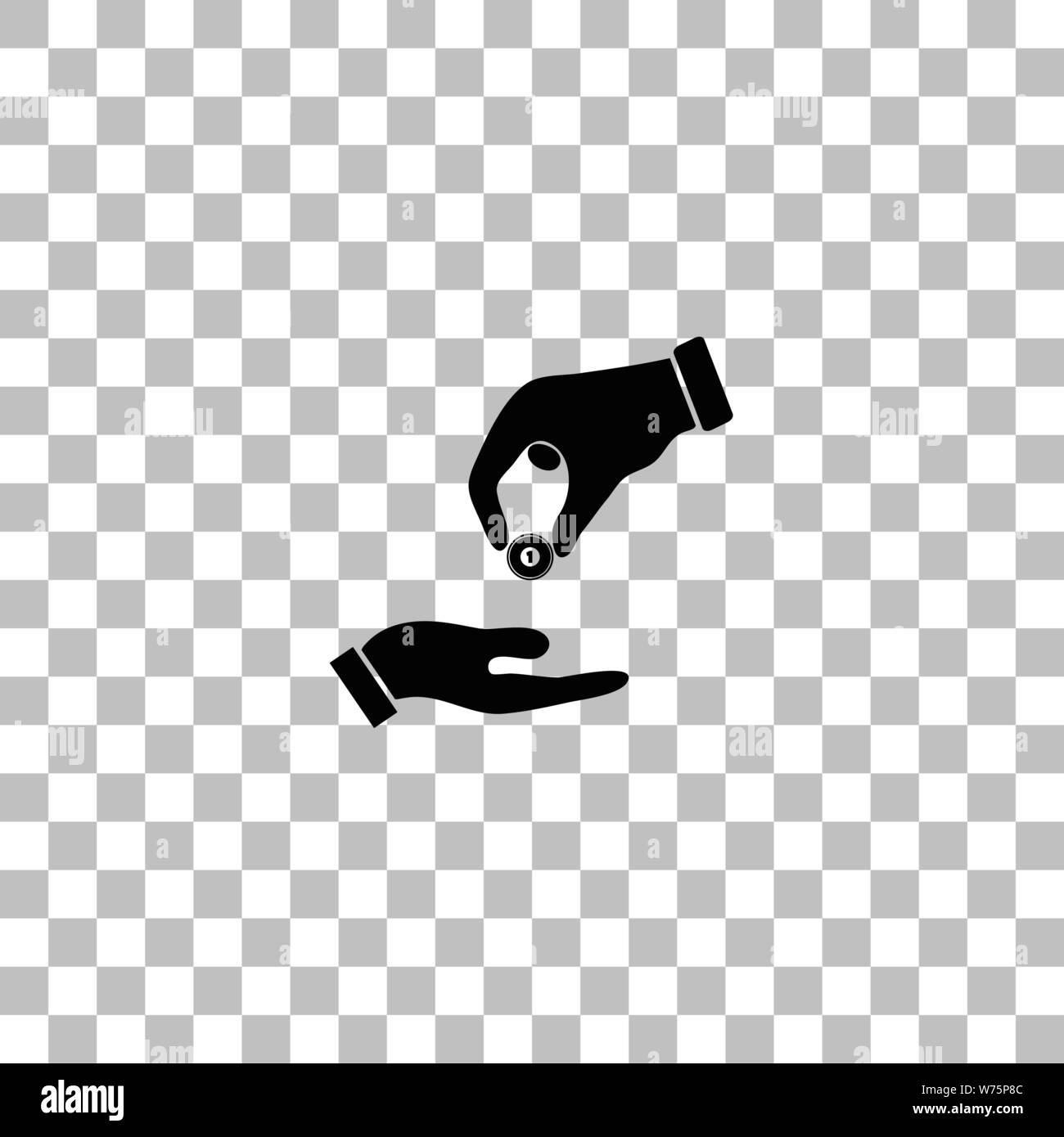 Financial Aid. Black flat icon on a transparent background. Pictogram ...