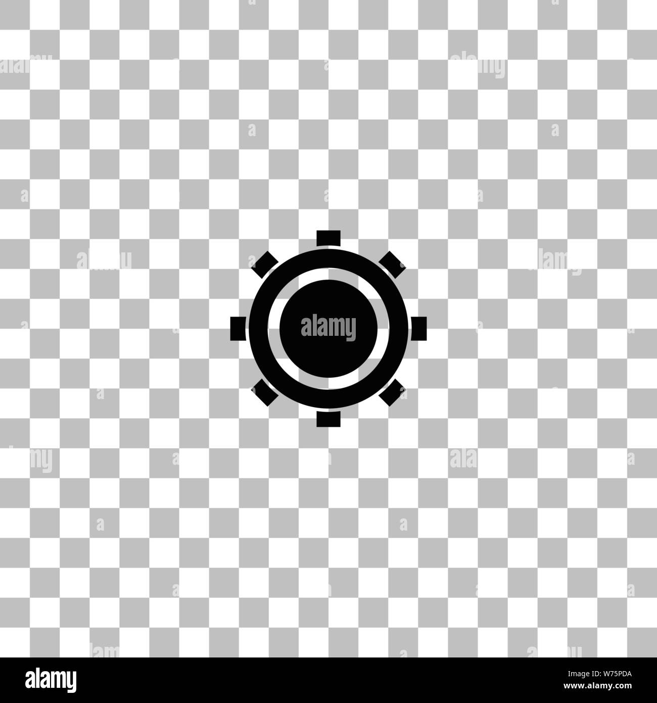 Cog. Black flat icon on a transparent background. Pictogram for your ...