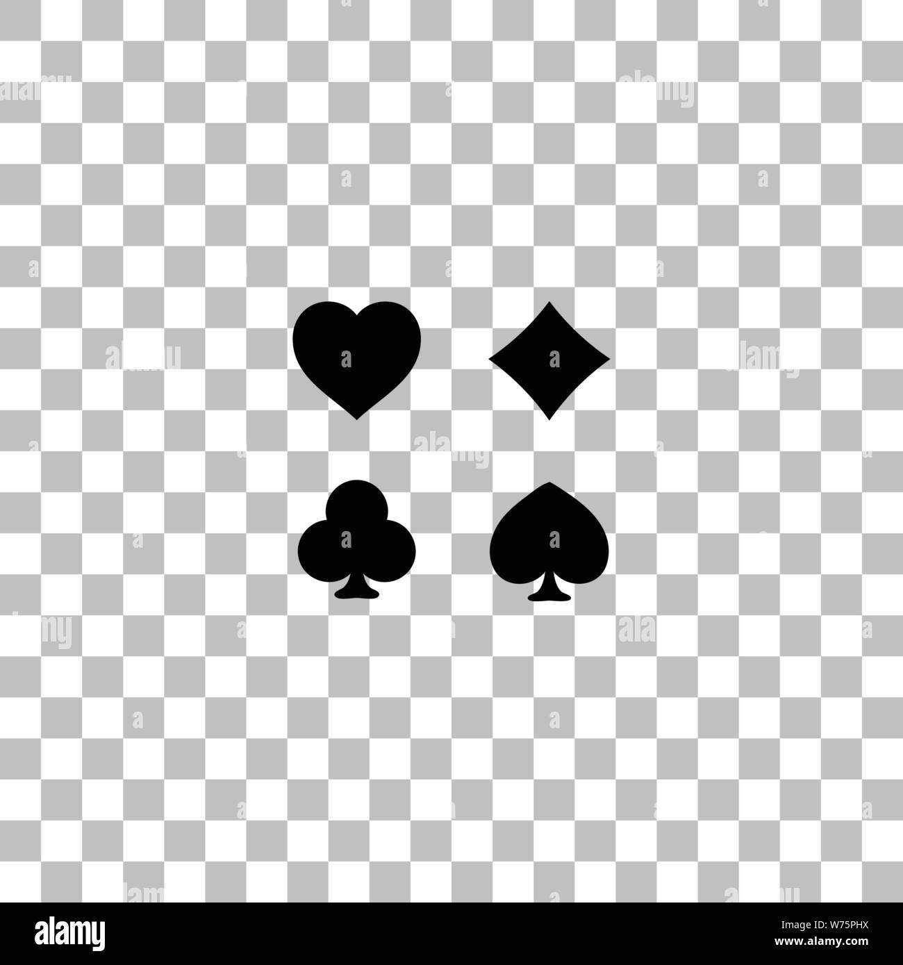 Card suit. Black flat icon on a transparent background. Pictogram for ...