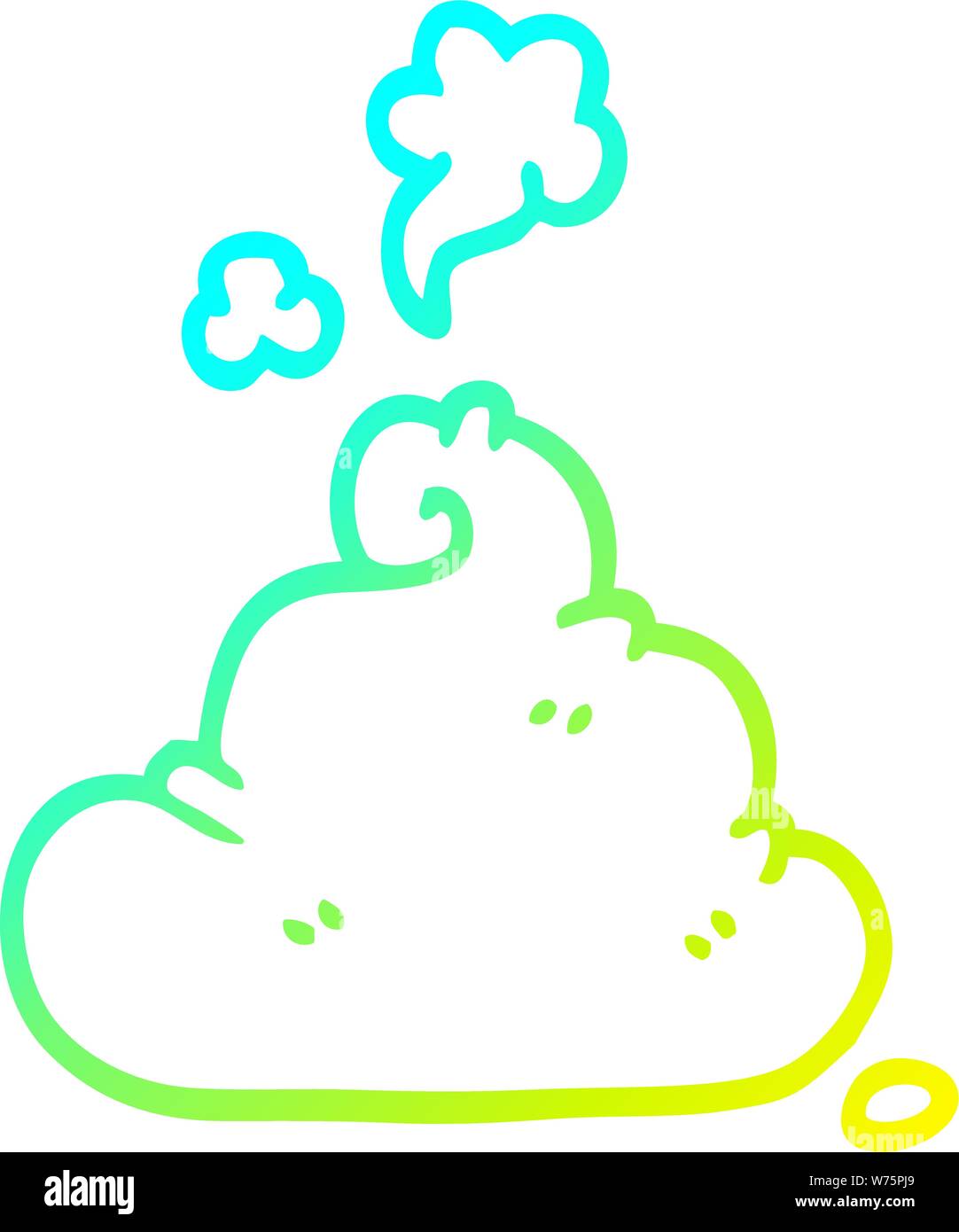cold gradient line drawing of a cartoon poop Stock Vector Image & Art ...