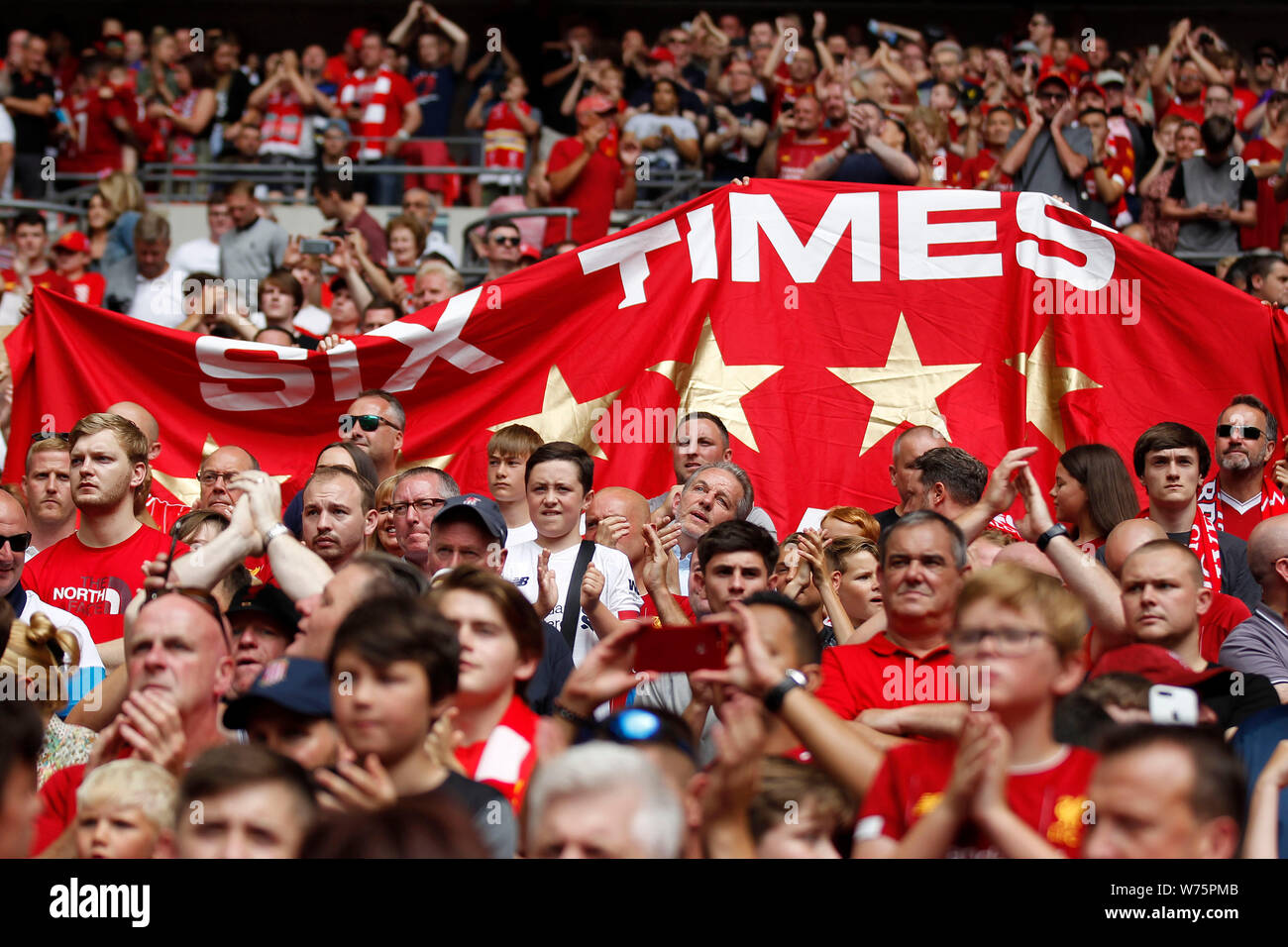 Manchester city banner during community shield match at wembley stadium ...