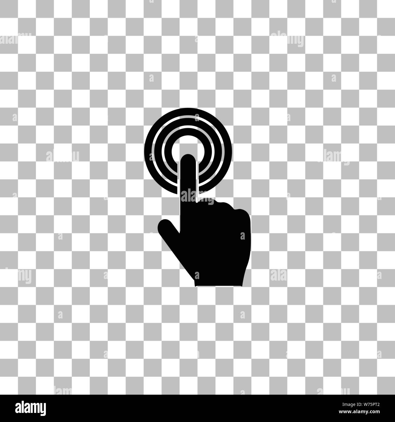 Click. Black flat icon on a transparent background. Pictogram for your ...