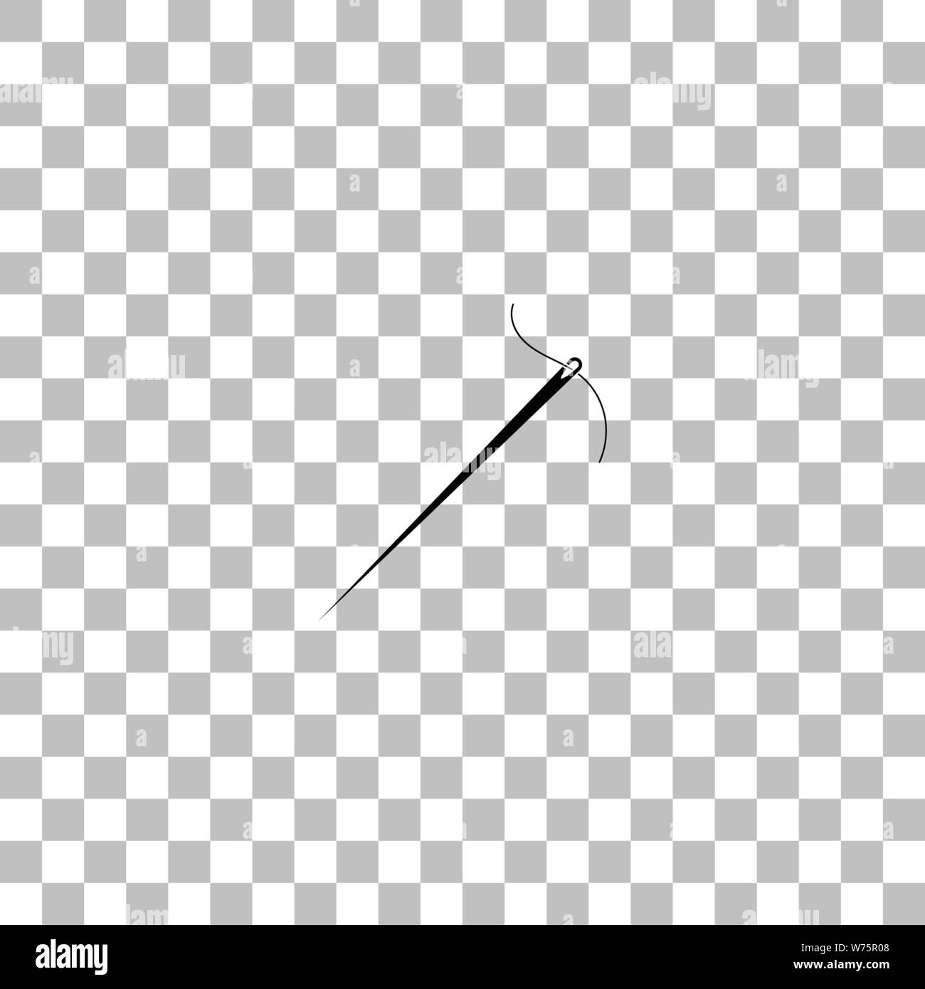Needle. Black flat icon on a transparent background. Pictogram for your ...