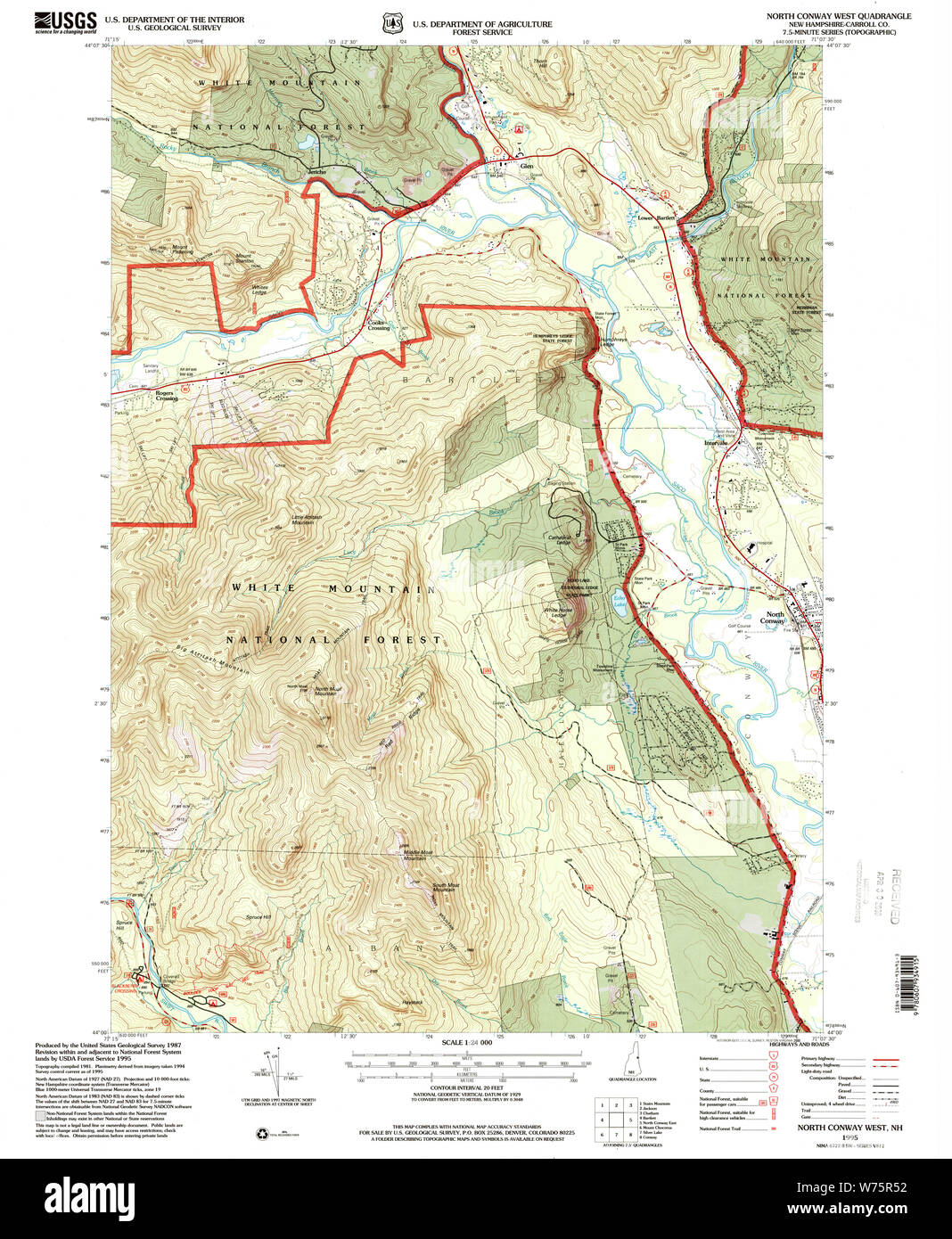 Map of north conway Cut Out Stock Images & Pictures - Alamy