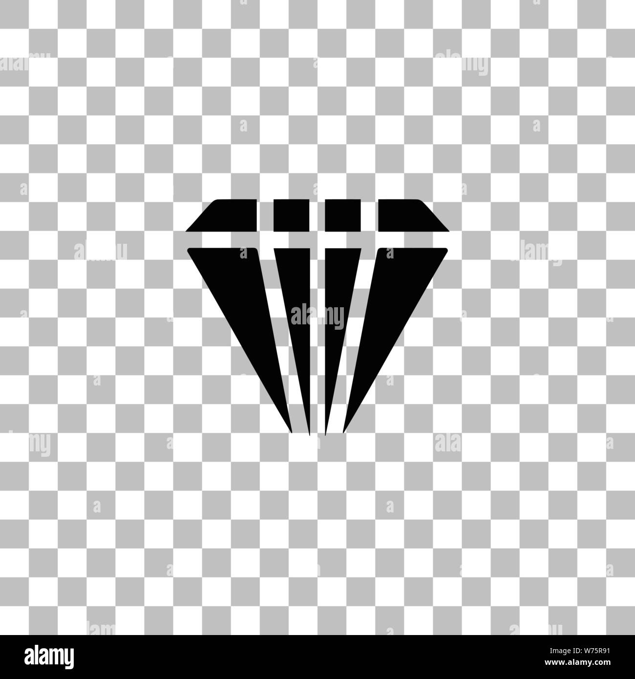 Diamond. Black flat icon on a transparent background. Pictogram for ...
